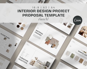 Interior Design Project Proposal & Mood Board Canva Template, Professional Template Made for ...