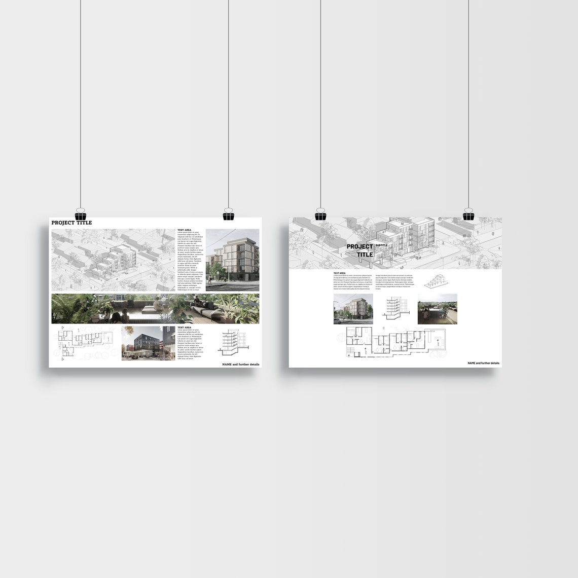 Architecture Presentation Board Templates | Canva A2 Presentation Board ...