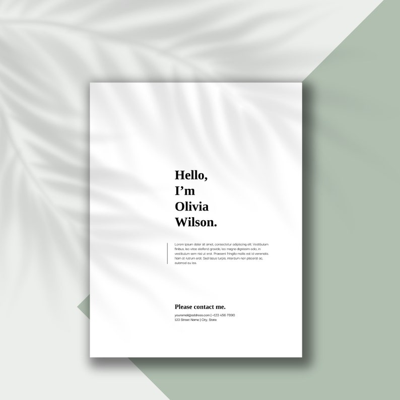 Ats-optimized Resume Template | Two Column Resume Canva Template ...