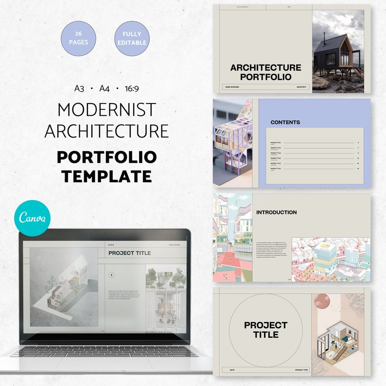 Modernist Portfolio Template, UGC Portfolio Template, Canva Portfolio Template - Etsy