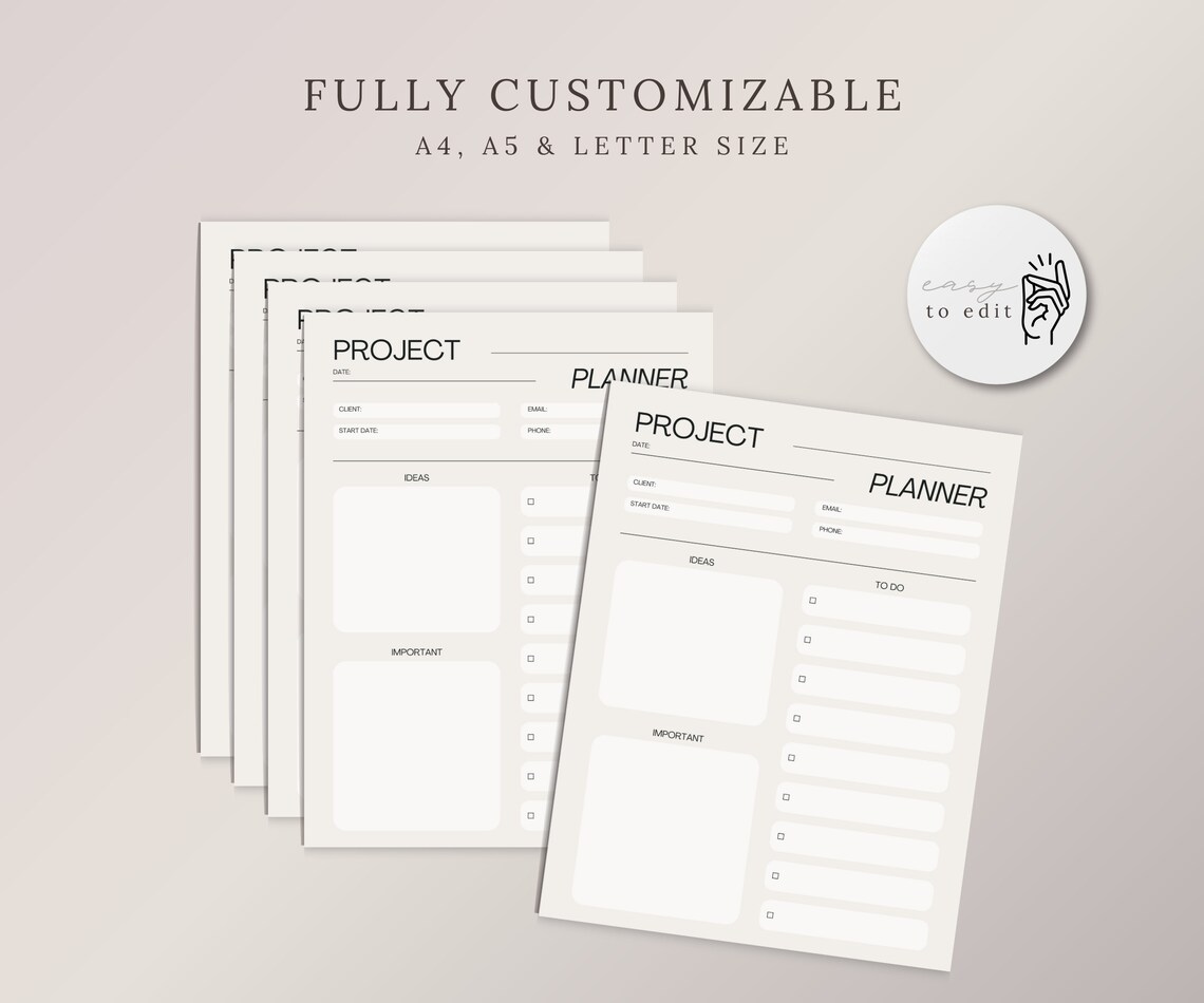 Interior Design Project Planner Printable Project Management Planner ...
