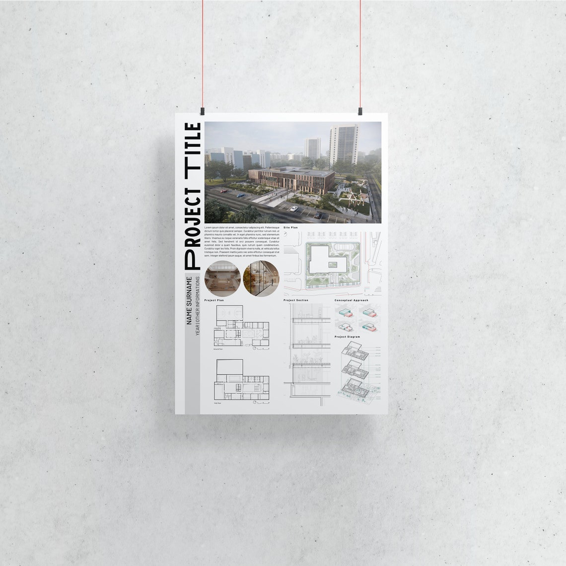 Architecture Presentation Board Templates | Canva A1 Presentation Board ...