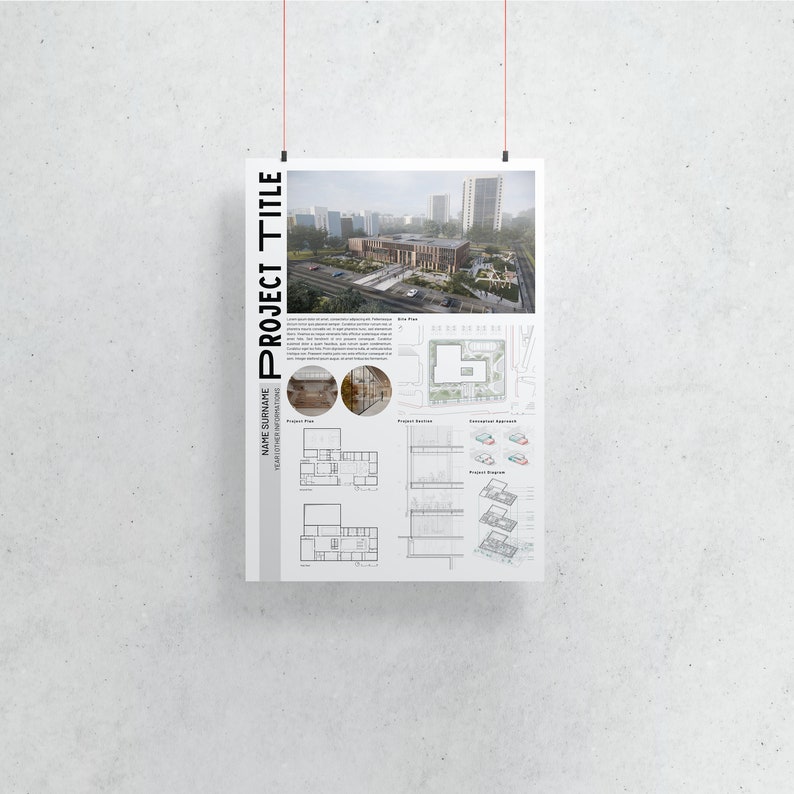 Architecture Presentation Board Templates Canva A1 Presentation Board Layout Template Etsy