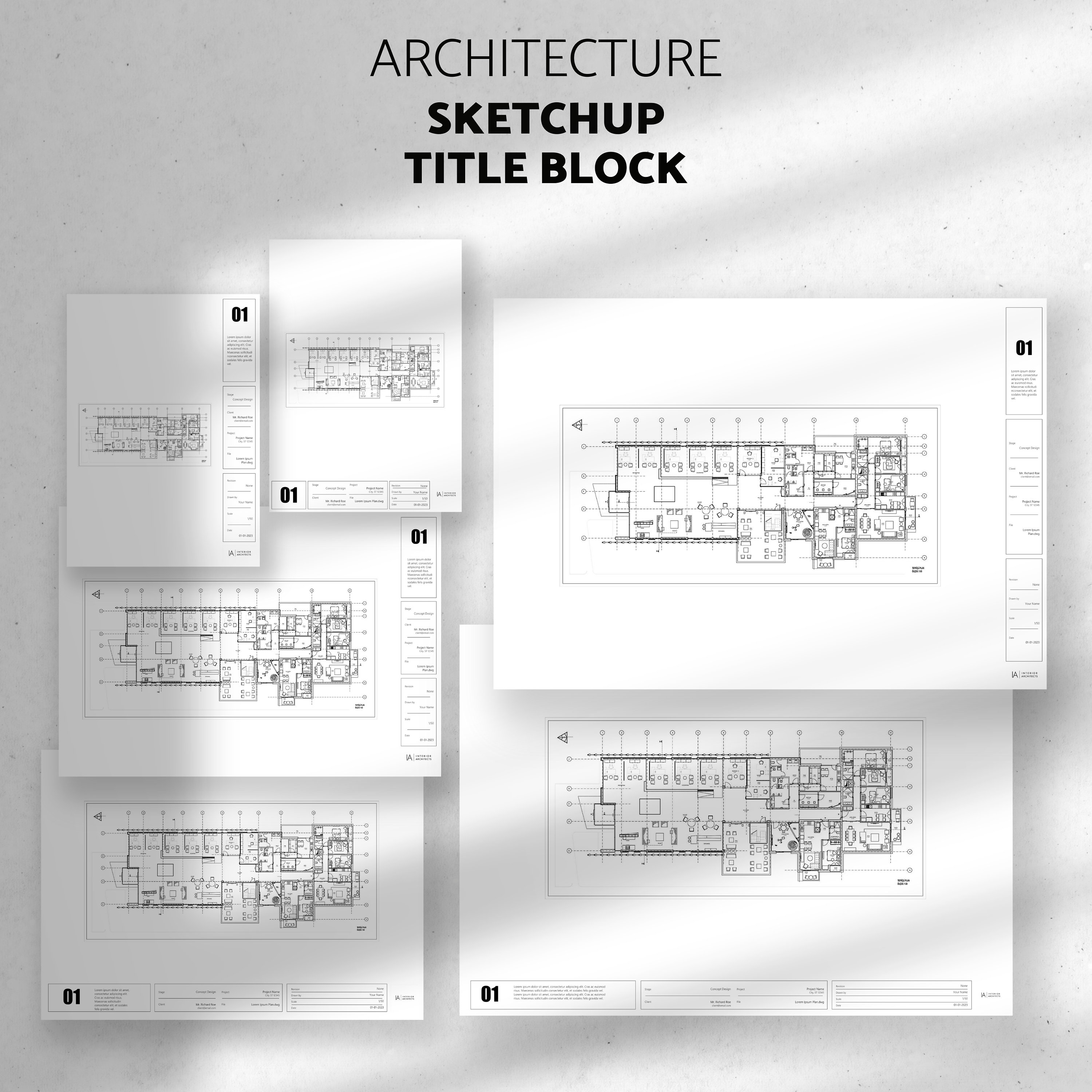 Modernist Architect Title Block Templates | Sketchup Title Block ...