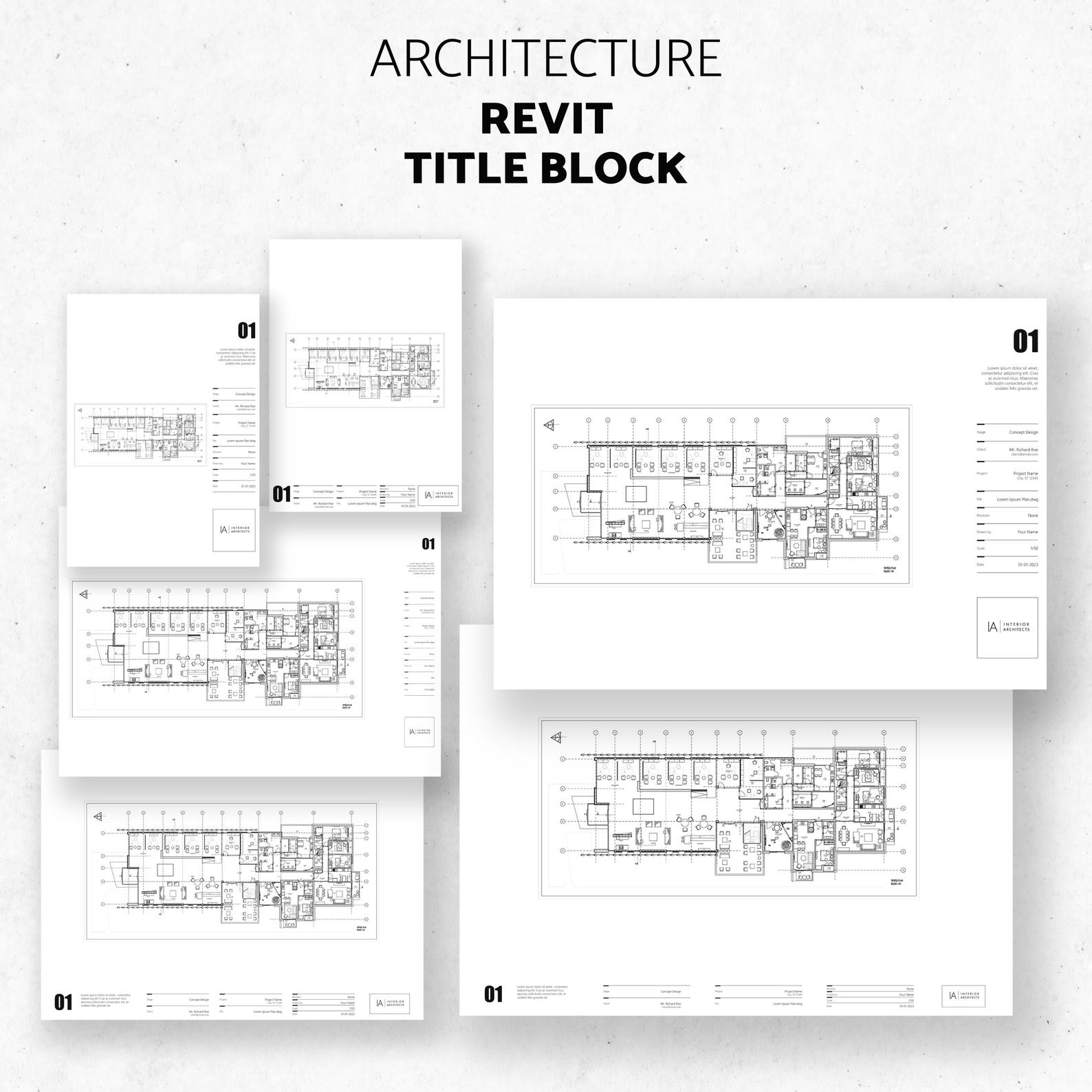 Minimalist Architect Title Block Templates | Revit Title Block Template ...