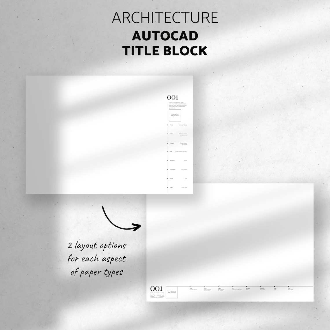 Minimalist Architect Title Block Templates | Autocad Title Block ...