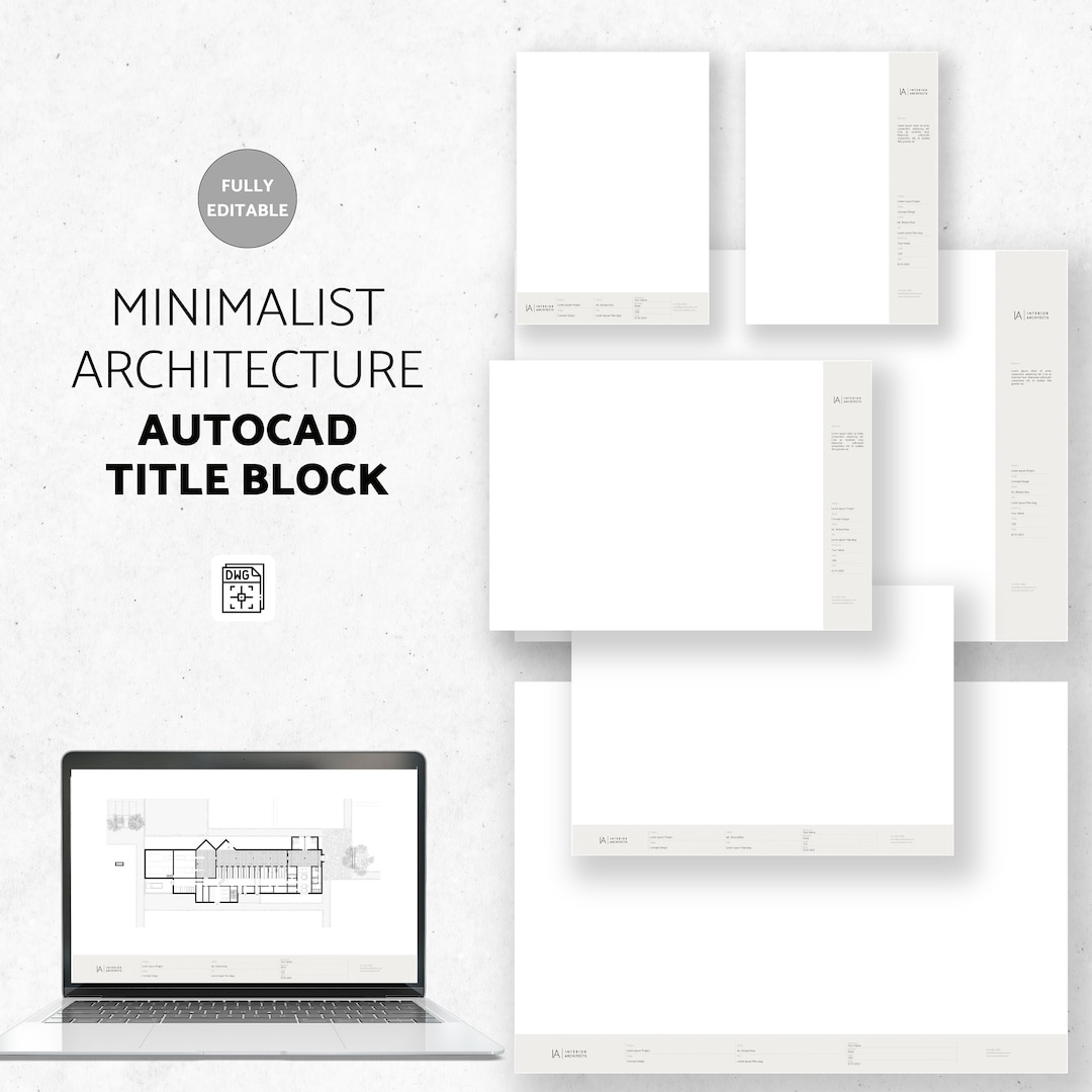 Minimalist Architect Title Block Templates | Autocad Title Block ...