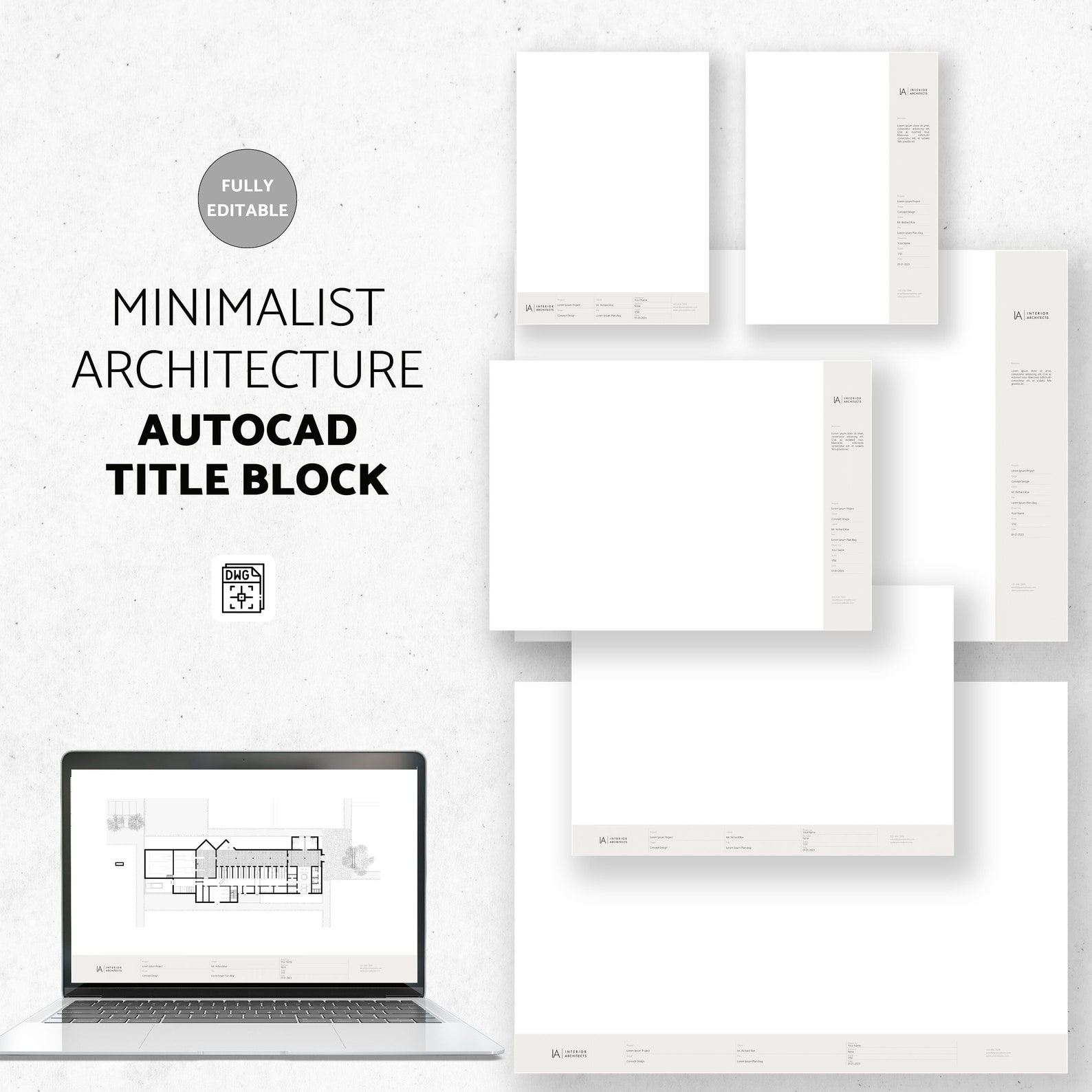 Minimalist Architect Title Block Templates | Autocad Title Block ...