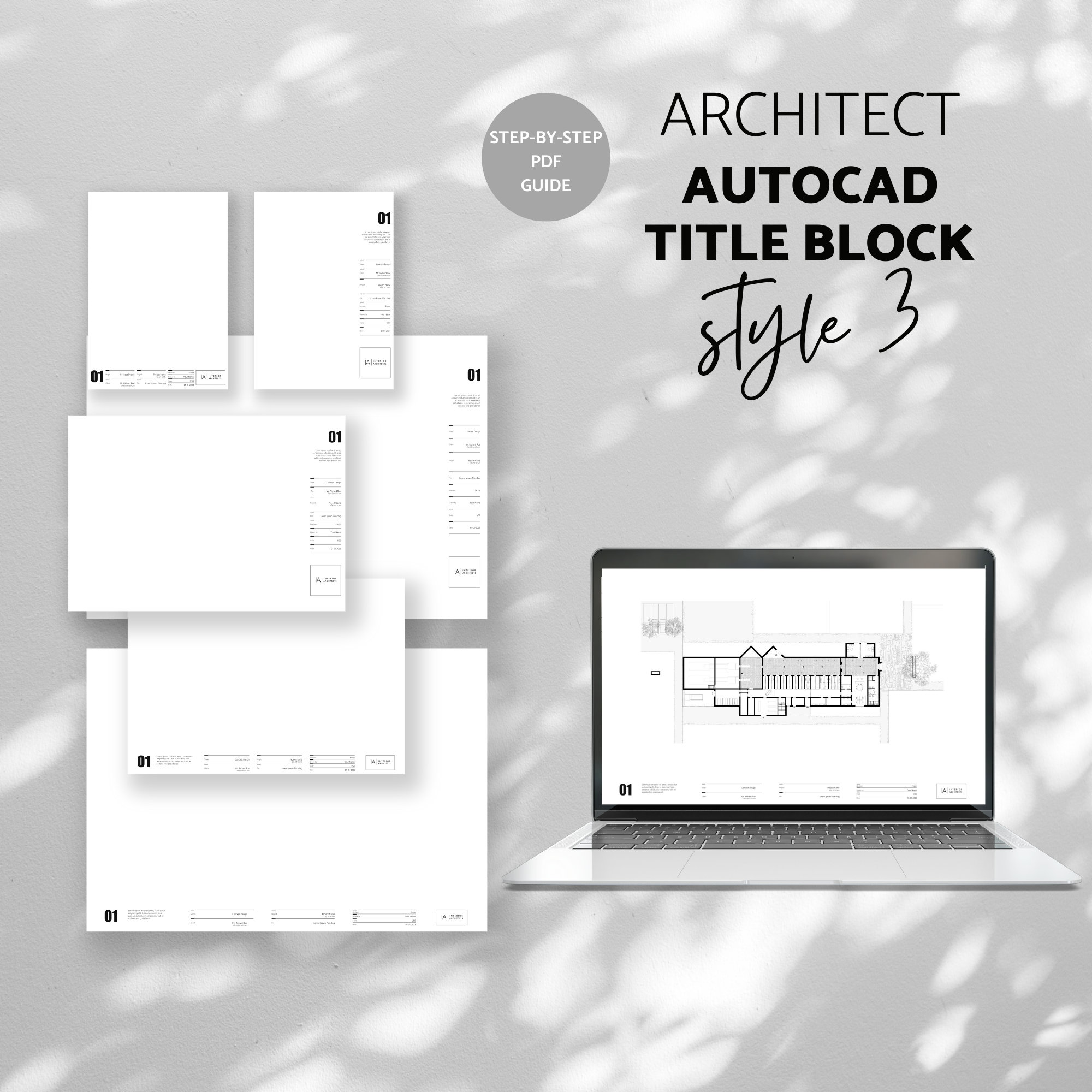 Interior Architect Title Block Templates Bundle | Autocad Title Block ...