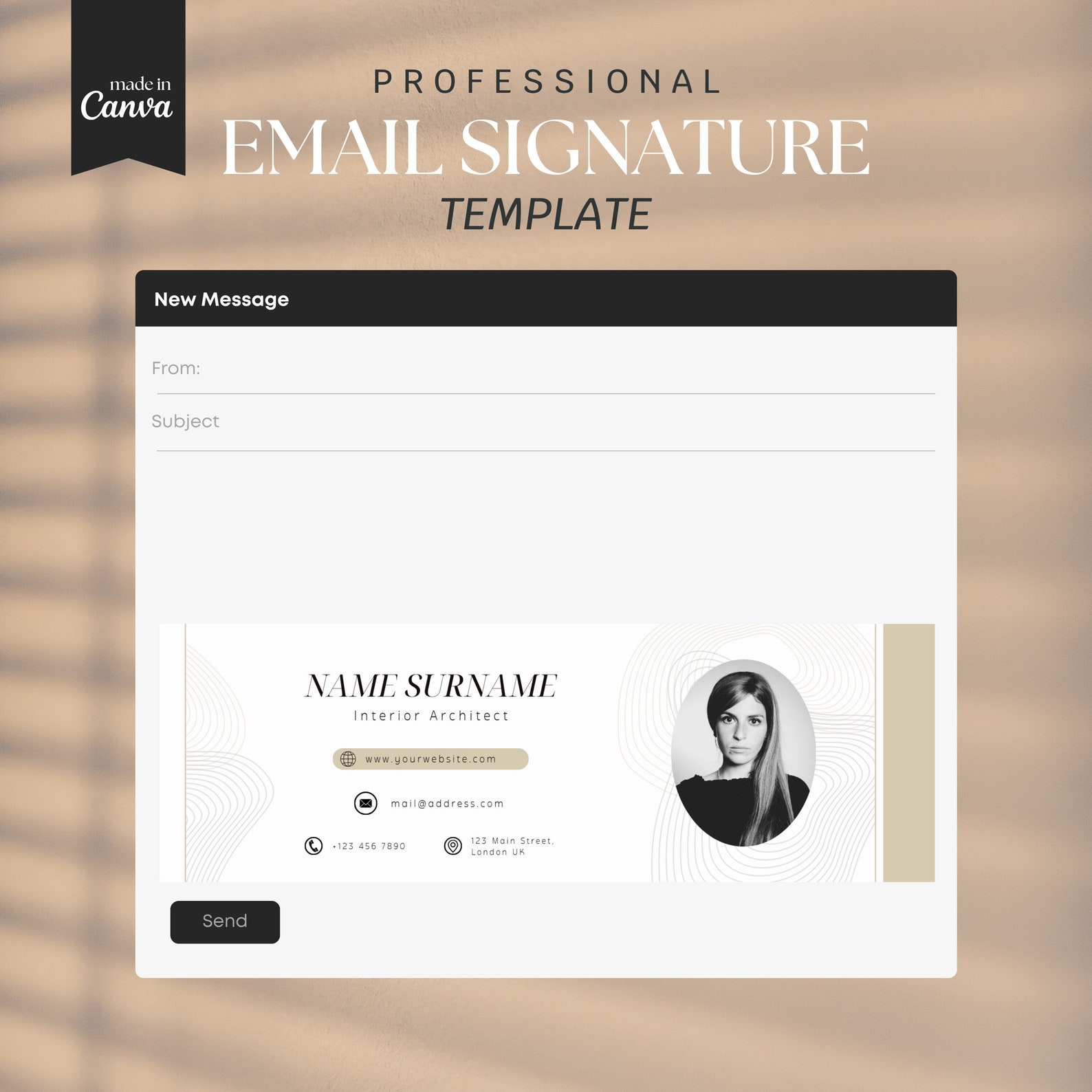 Email Signature Template, Custom Signature Design Gmail Template ...