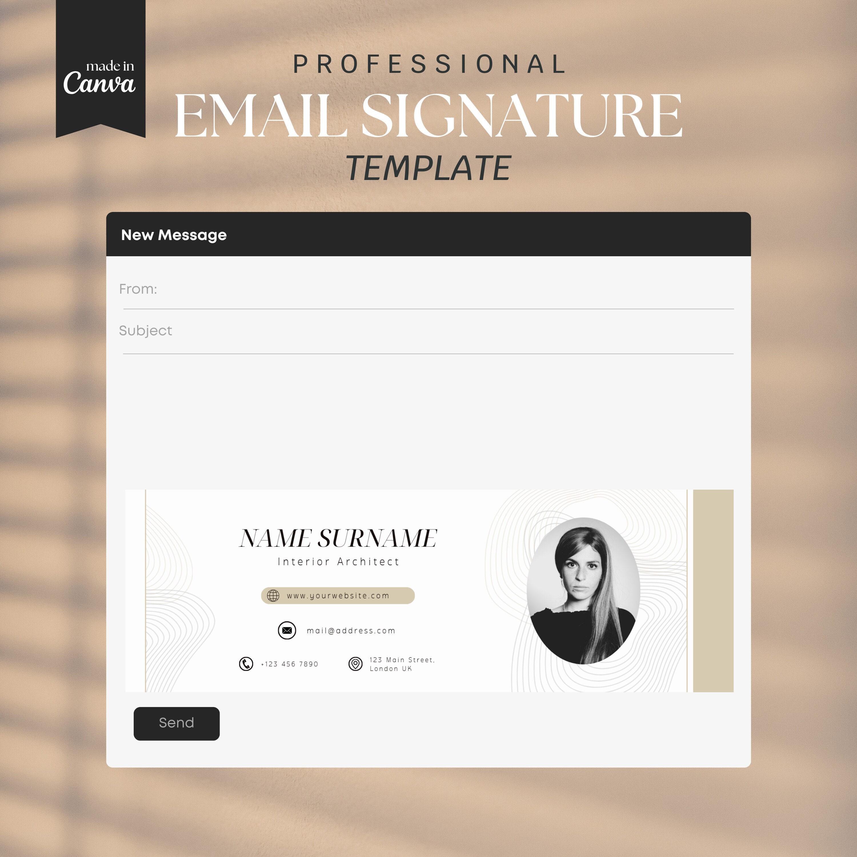 Email Signature Template, Custom Signature Design Gmail Template ...