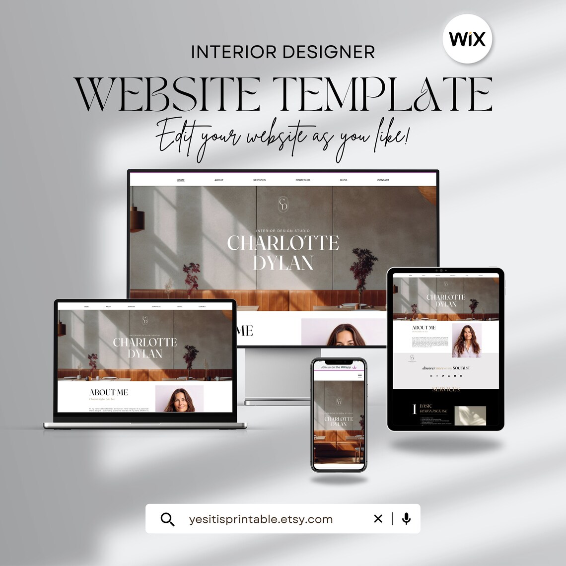 Interior Designer Website WIX Template | Interior Design Page WIX ...
