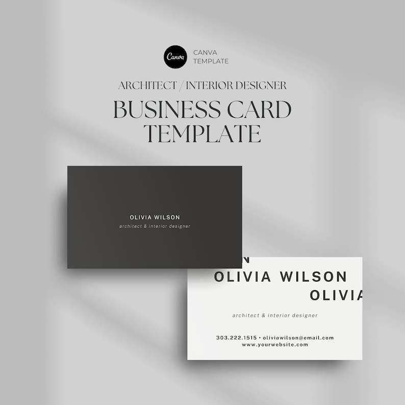 Architect Business Card Canva Template Custom Business Card Template ...