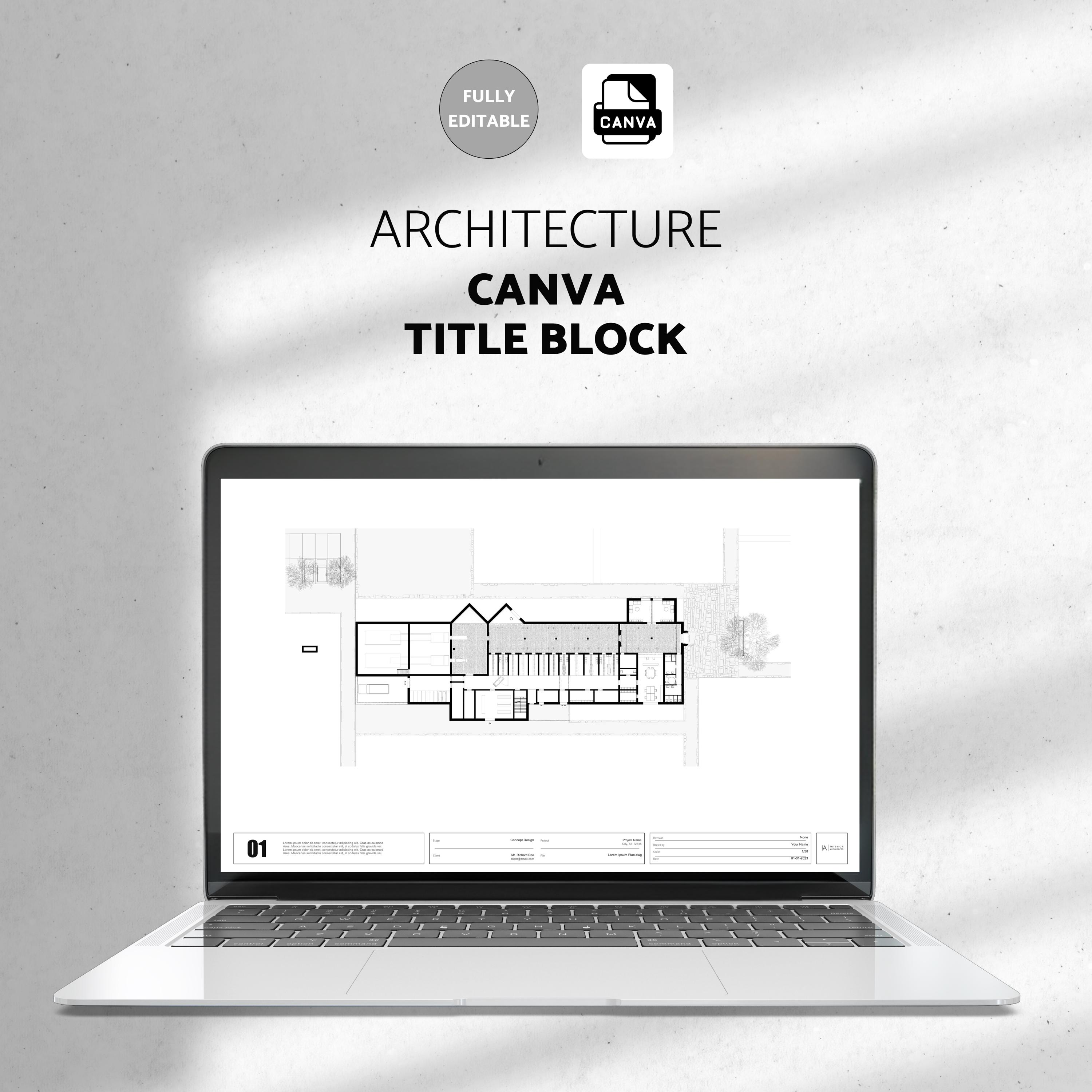 Modernist Architect Title Block Templates | Canva Title Block Template ...