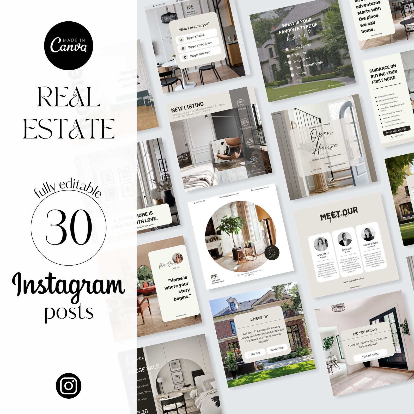 30 Real Estate Posts for Instagram Realtor Social Posts Realtor Social ...