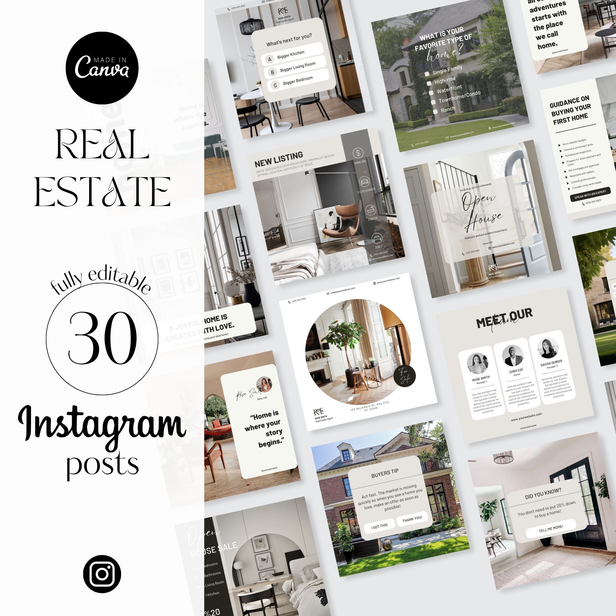 30 Real Estate Posts for Instagram Realtor Social Posts Realtor Social ...