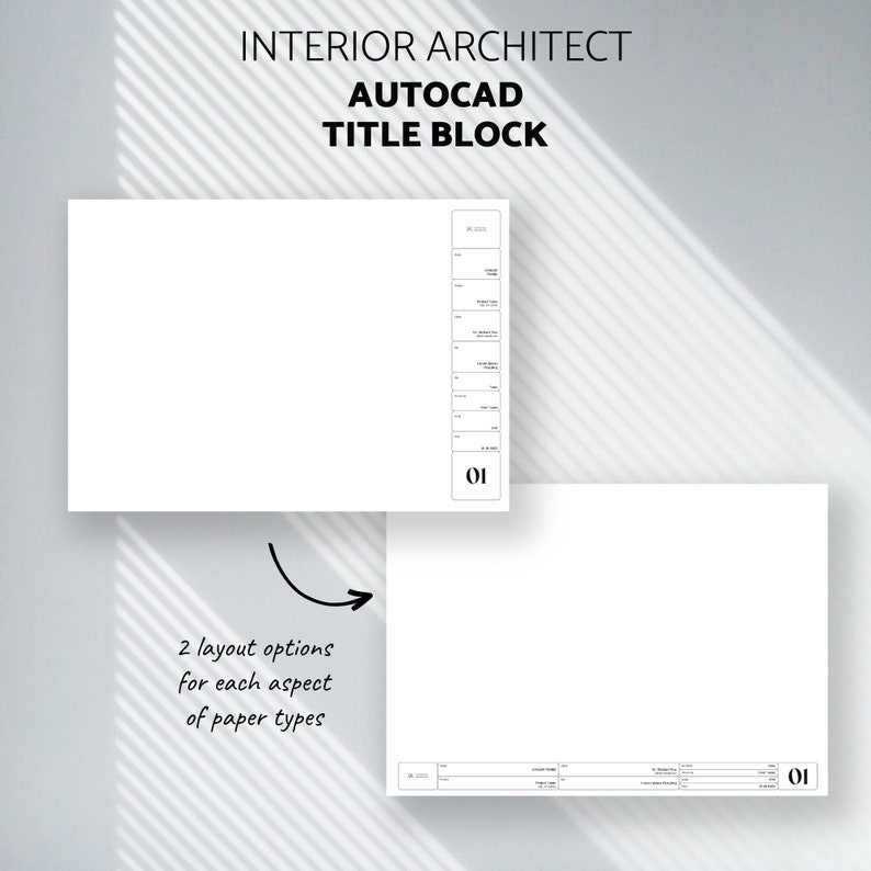 Vintage Interior Architect Title Block Templates | Autocad Title Block ...