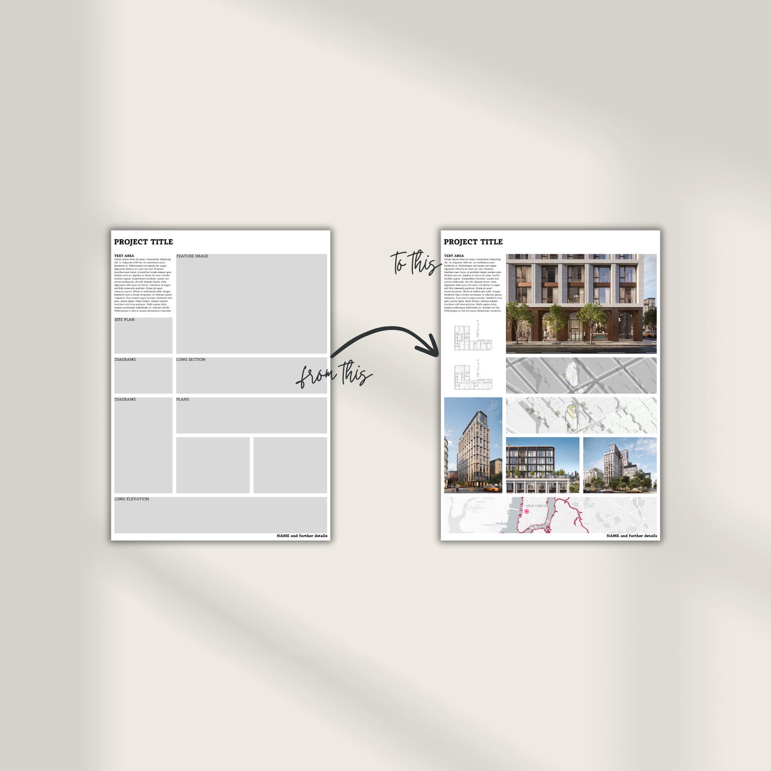 Architecture Presentation Board Templates Canva A1 Presentation Board Layout Template Etsy