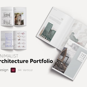 Minimalist A4 Portfolio Template Indesign Architecture Portfolio ...