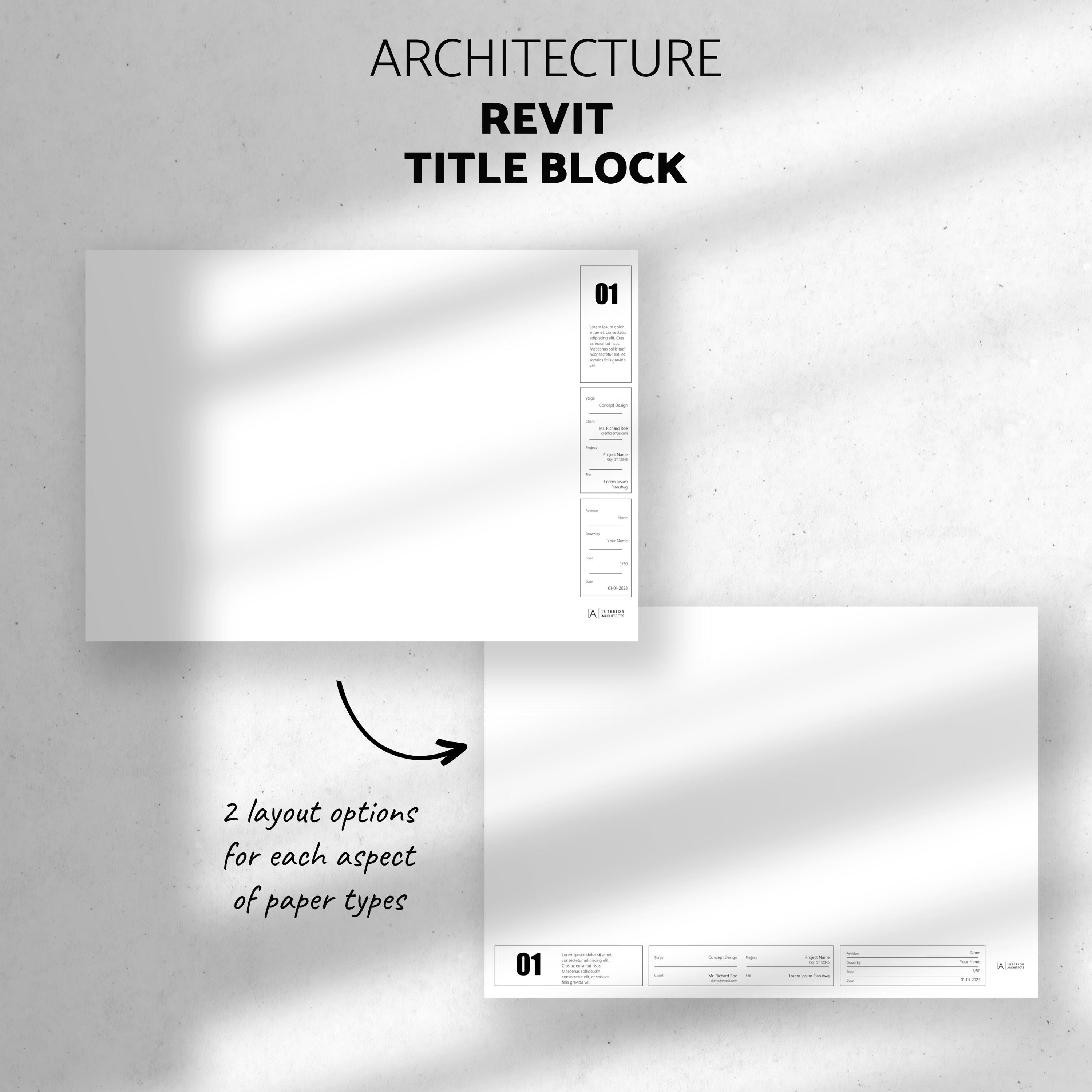 Modernist Architect Title Block Templates | Revit Title Block Template ...