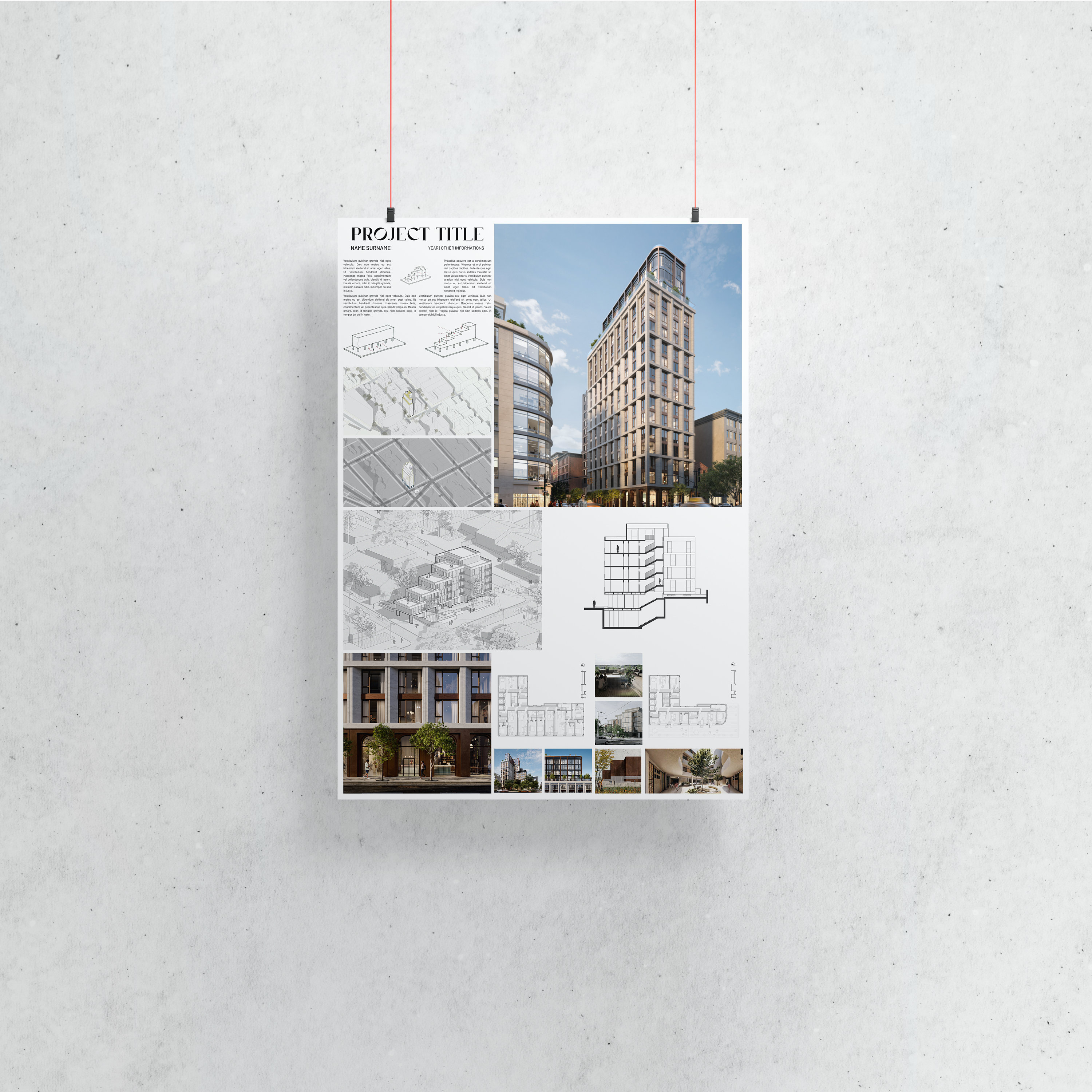 Architecture Presentation Board Templates Canva A0 Presentation Board Layout Template Etsy