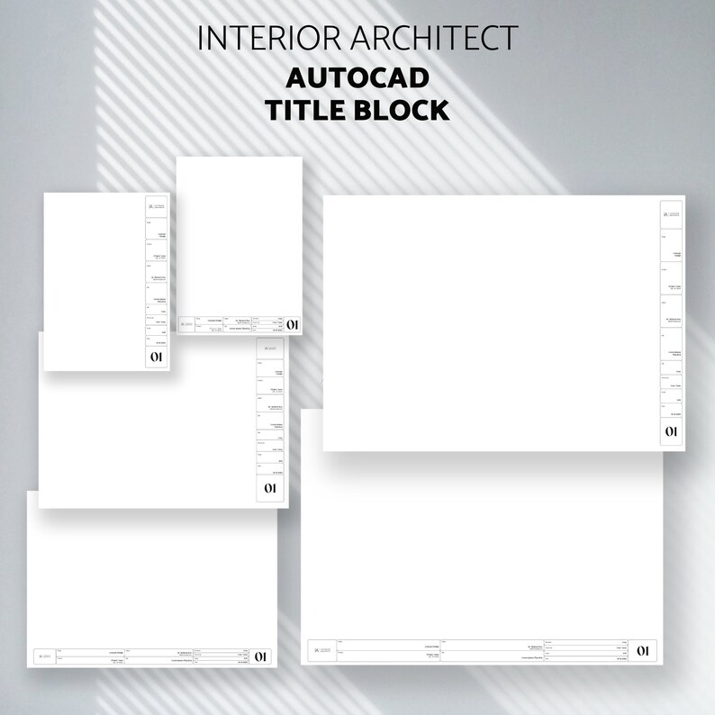 Vintage Interior Architect Title Block Templates | Autocad Title Block ...