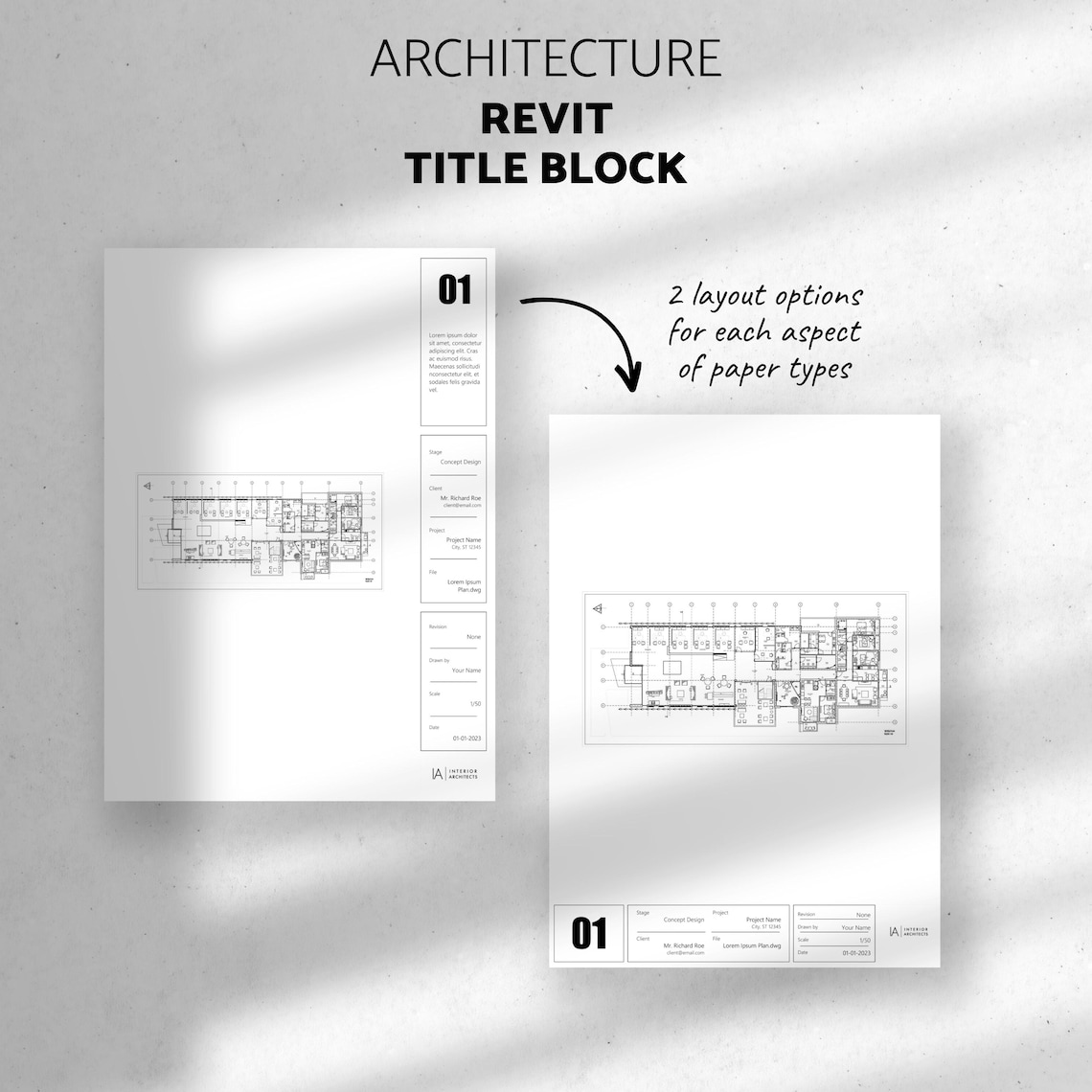 Modernist Architect Title Block Templates | Revit Title Block Template ...