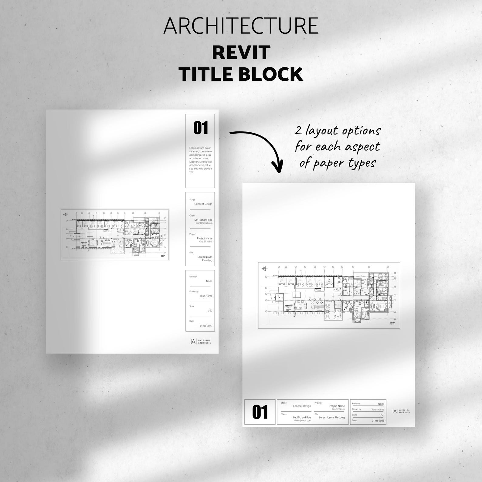 Modernist Architect Title Block Templates | Revit Title Block Template ...