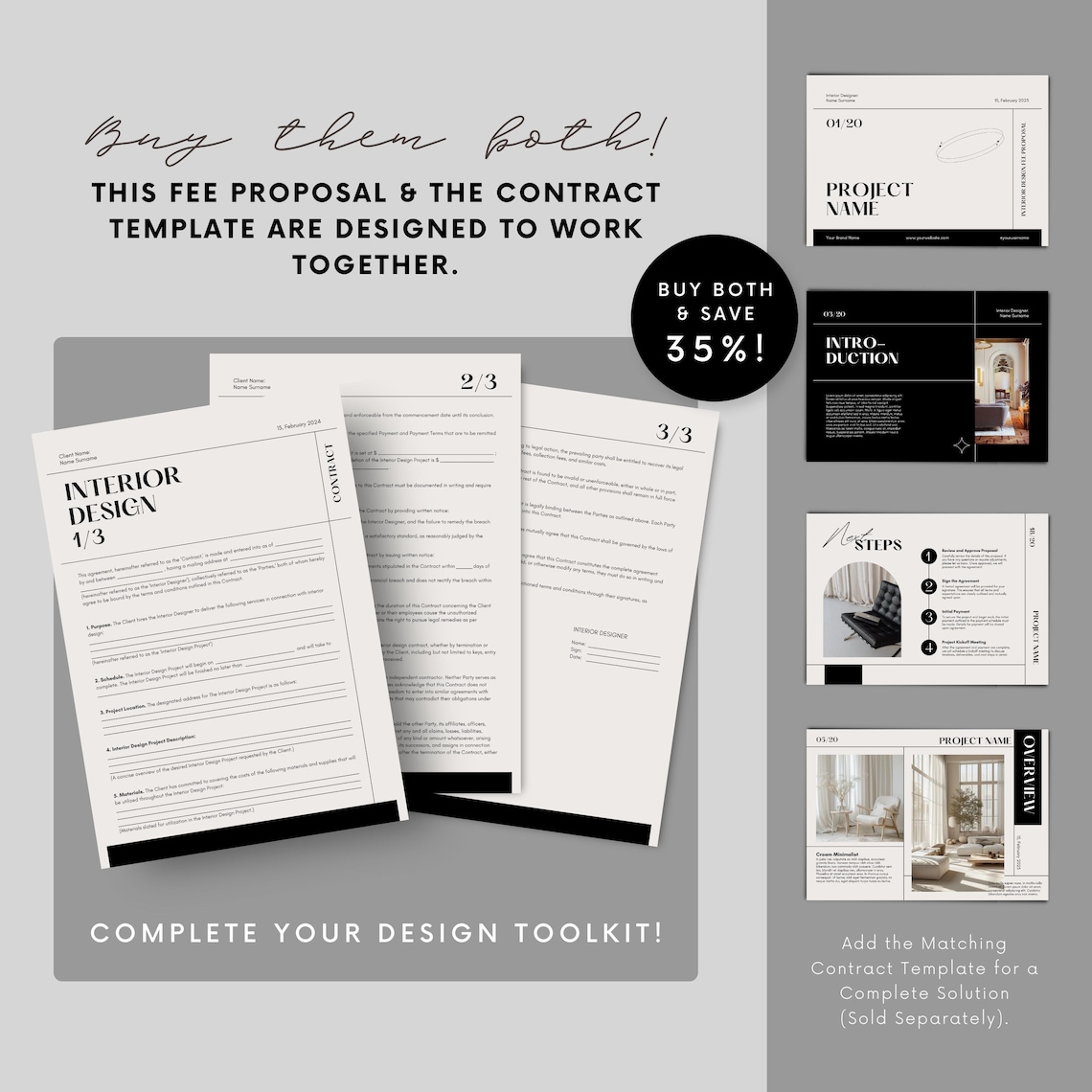 Interior Design Fee Proposal Template | Project Presentation ...