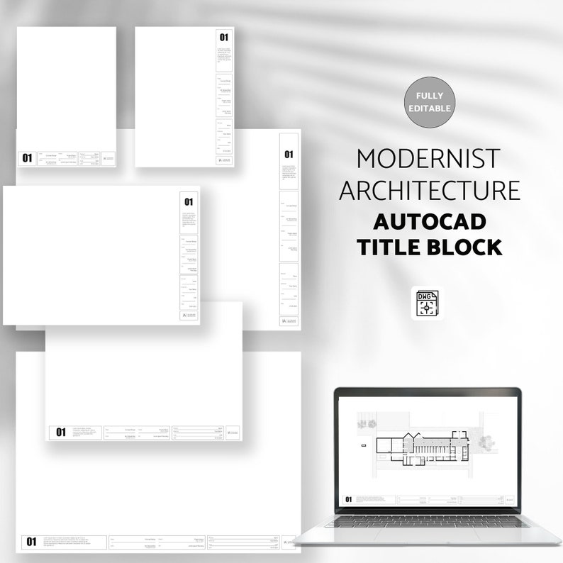 Modernist Architect Title Block Templates | Autocad Title Block ...