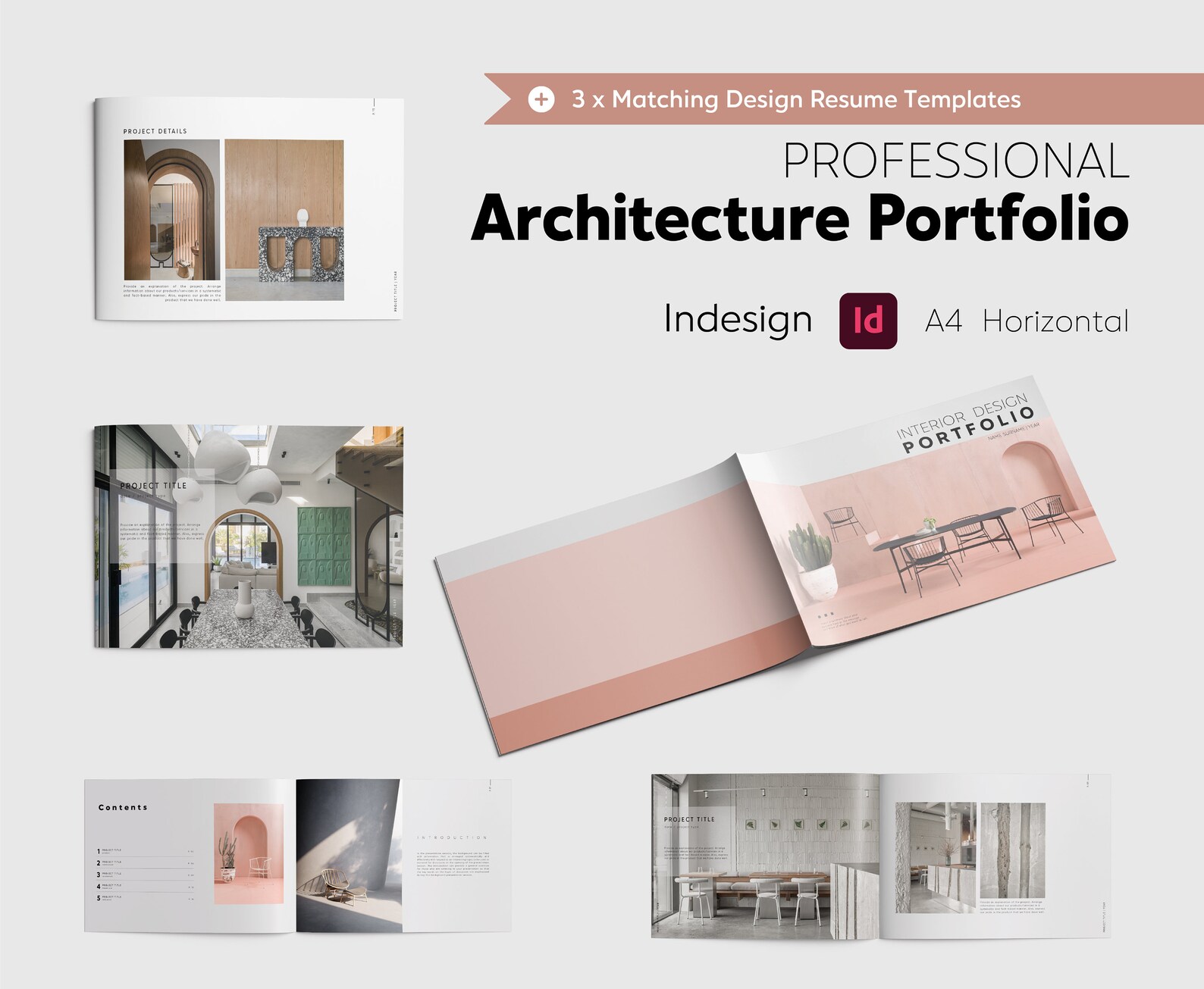 Interior Design Portfolio & Resume Templates | Indesign Architecture ...