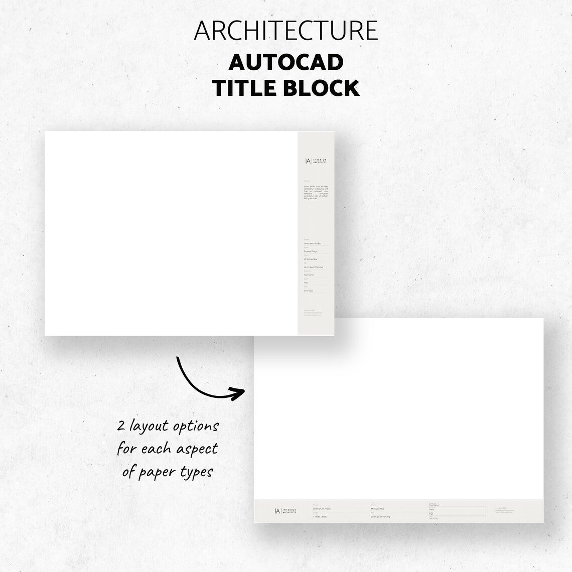 Minimalist Architect Title Block Templates | Autocad Title Block ...