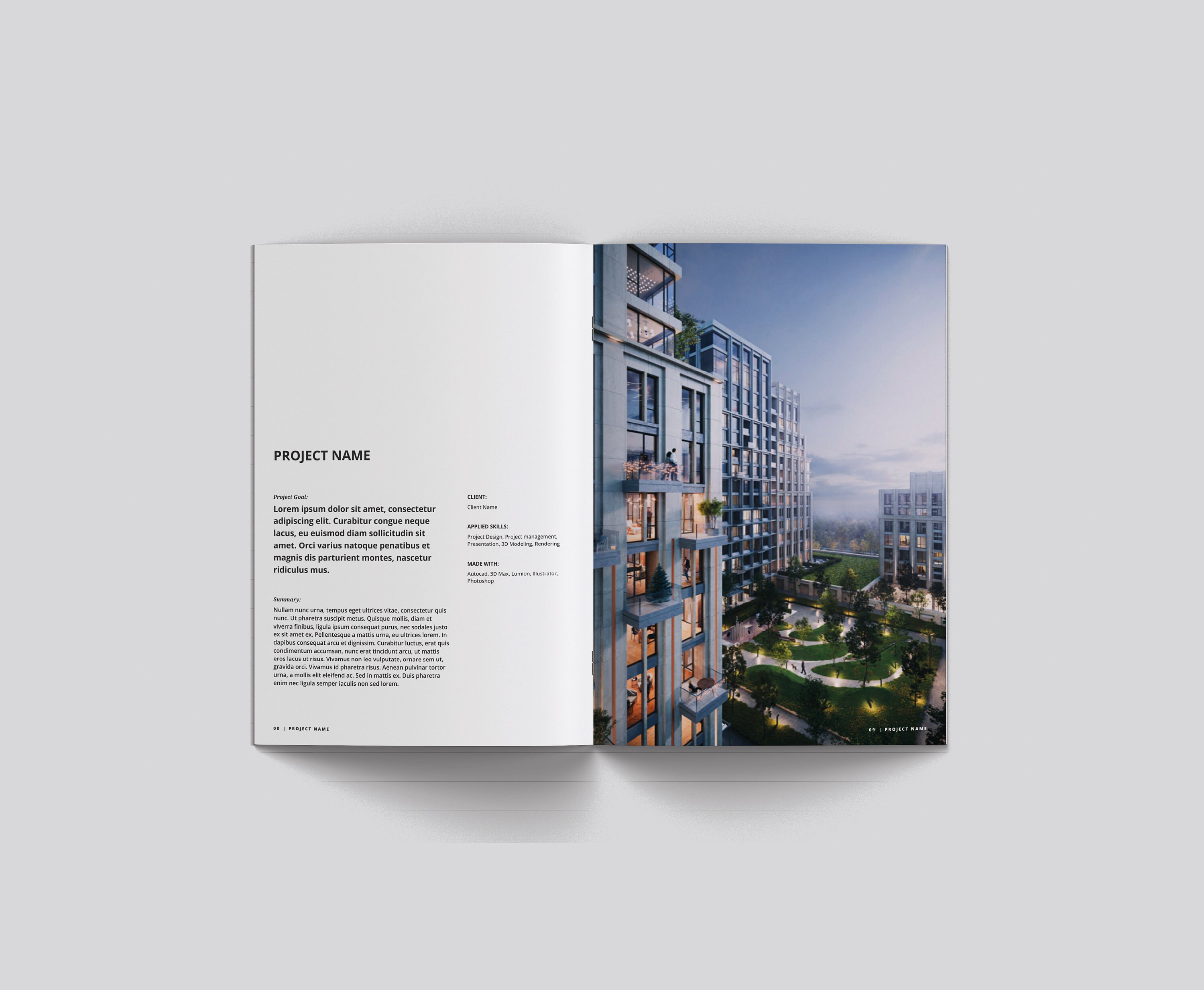 Minimalist A4 Portfolio Template | Canva Architecture Portfolio ...