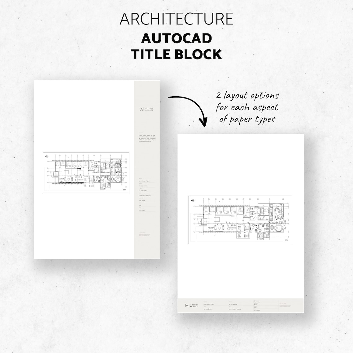 Minimalist Architect Title Block Templates | Autocad Title Block ...