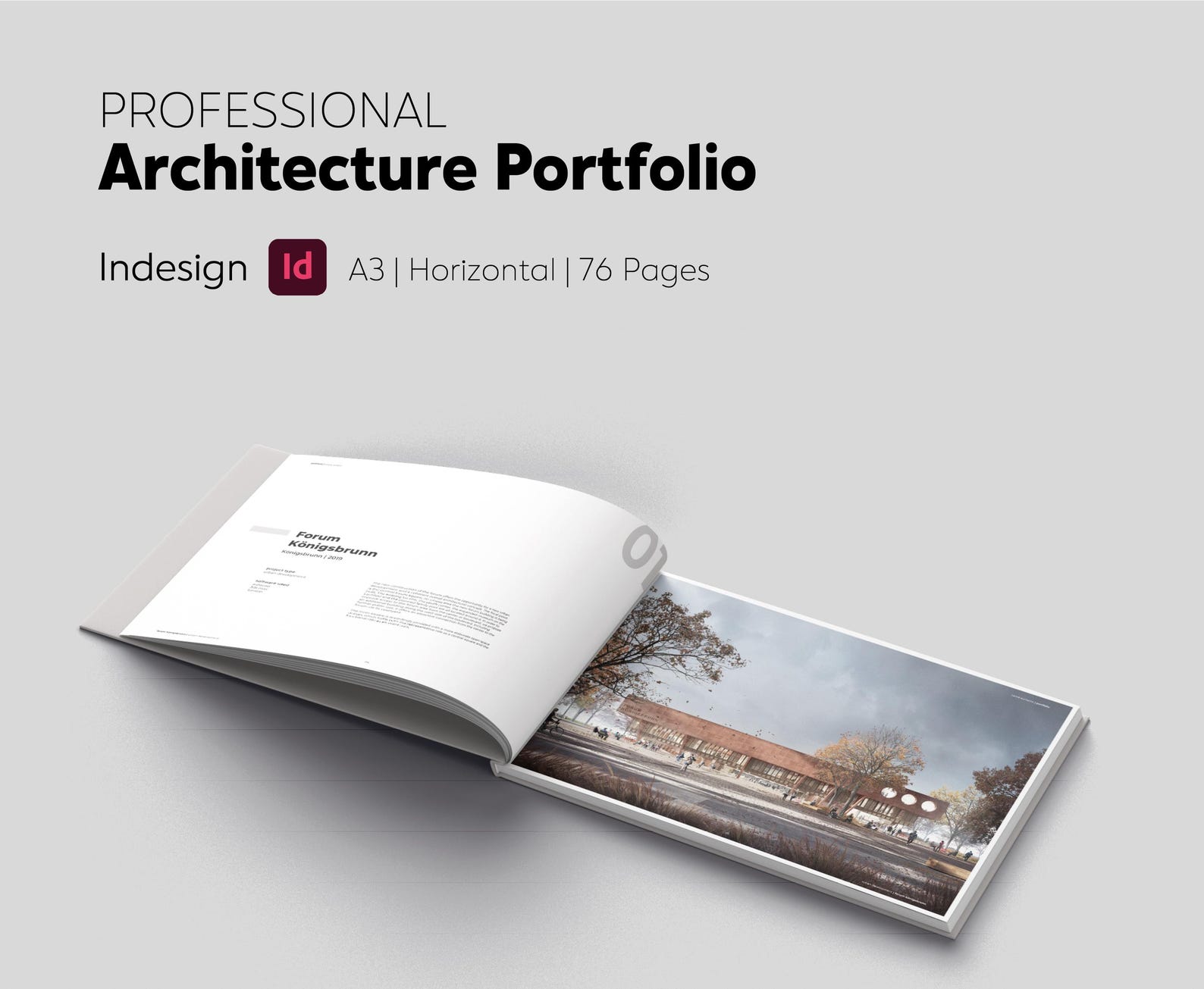 Professional A3 Portfolio Template Indesign, Architecture Portfolio ...