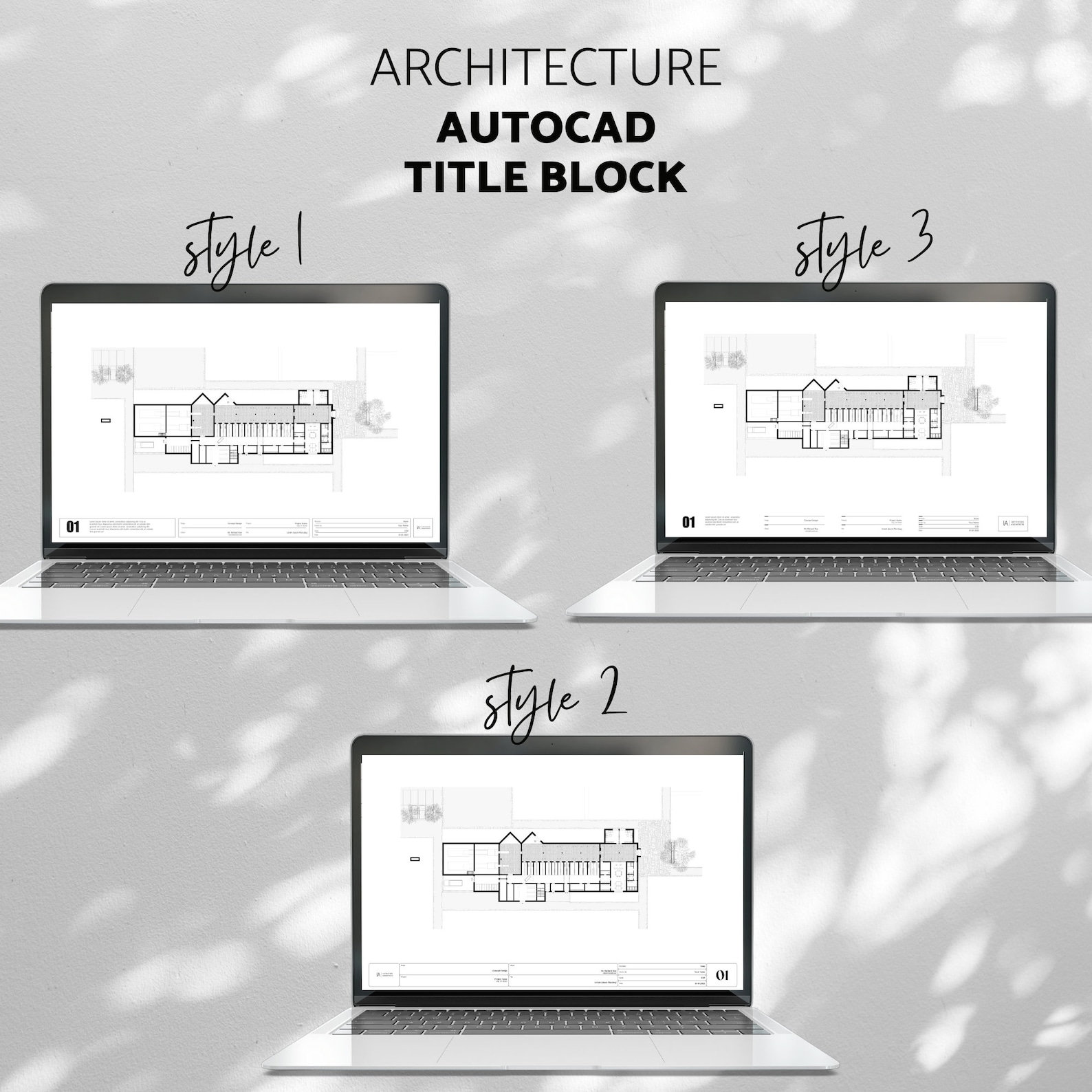 Interior Architect Title Block Templates Bundle | Autocad Title Block ...