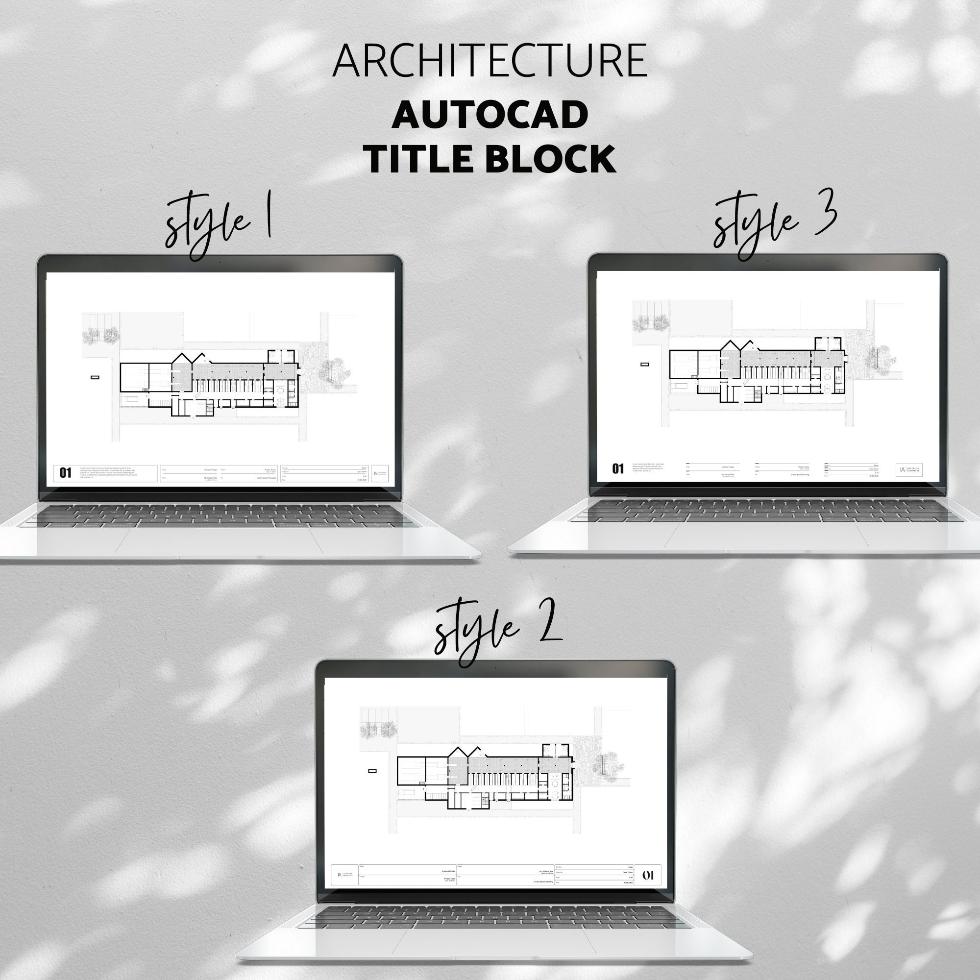 Interior Architect Title Block Templates Bundle | Autocad Title Block ...
