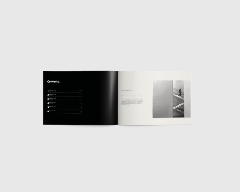 Black and White Portfolio Template | Indesign Architecture Portfolio ...