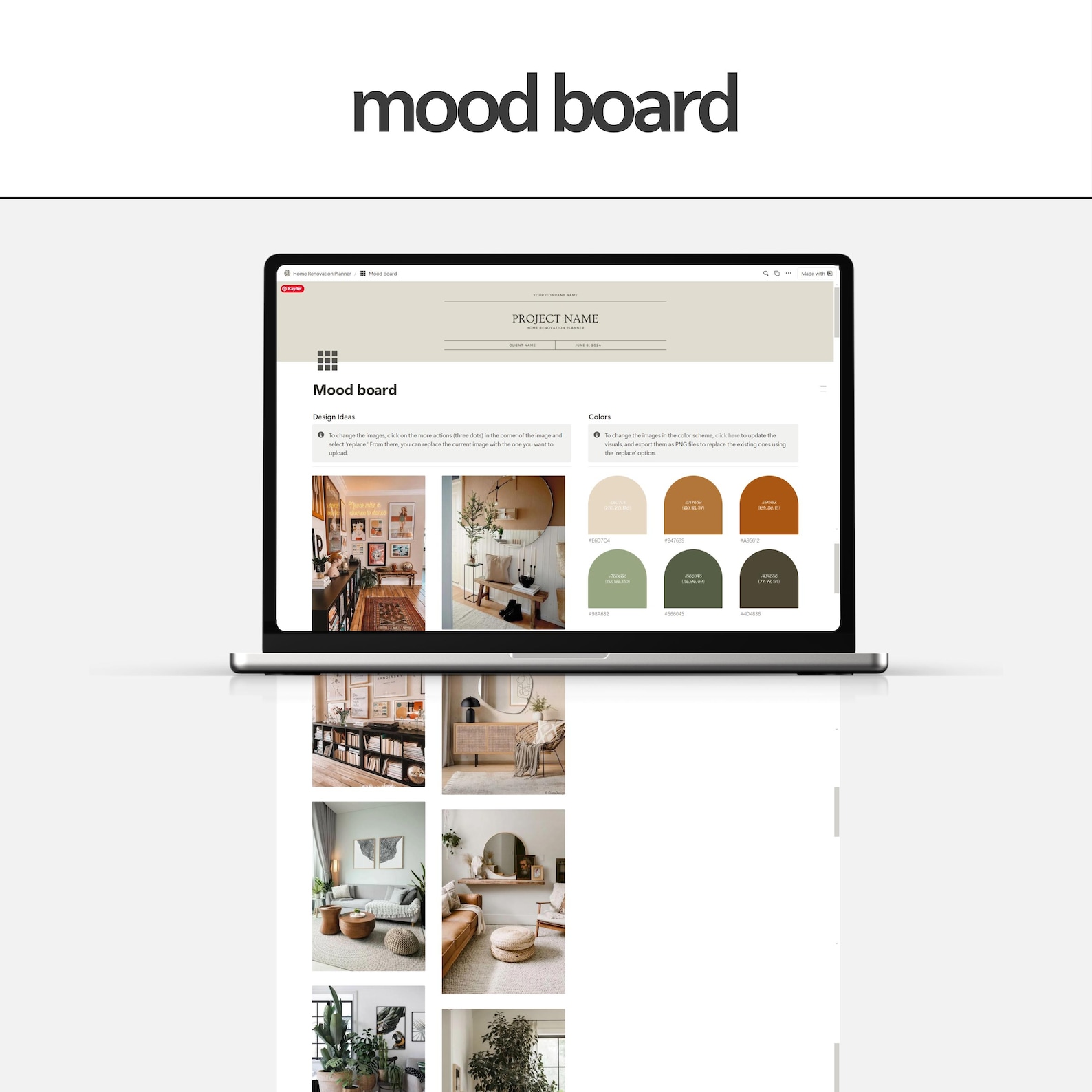 Home Renovation Planner Notion Template | Notion Planner for Interior ...