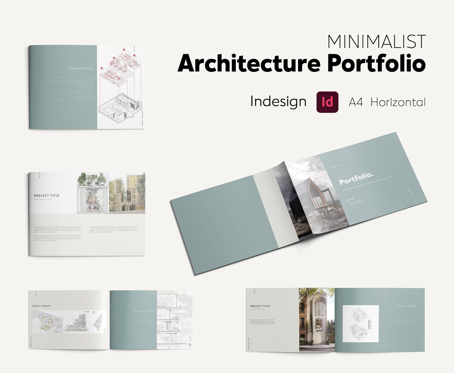 Minimalist Portfolio Template Indesign Architecture Portfolio Brochure ...