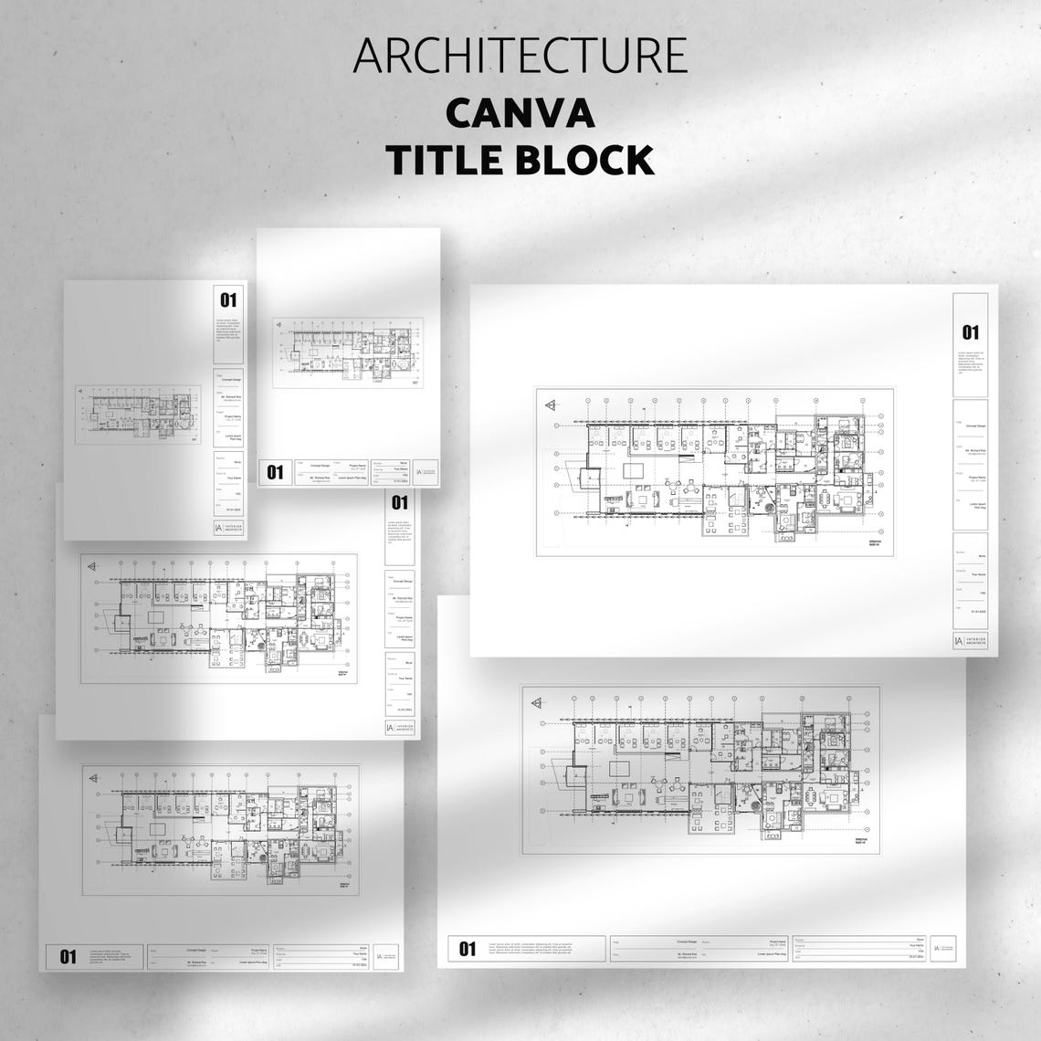 Modernist Architect Title Block Templates | Canva Title Block Template ...