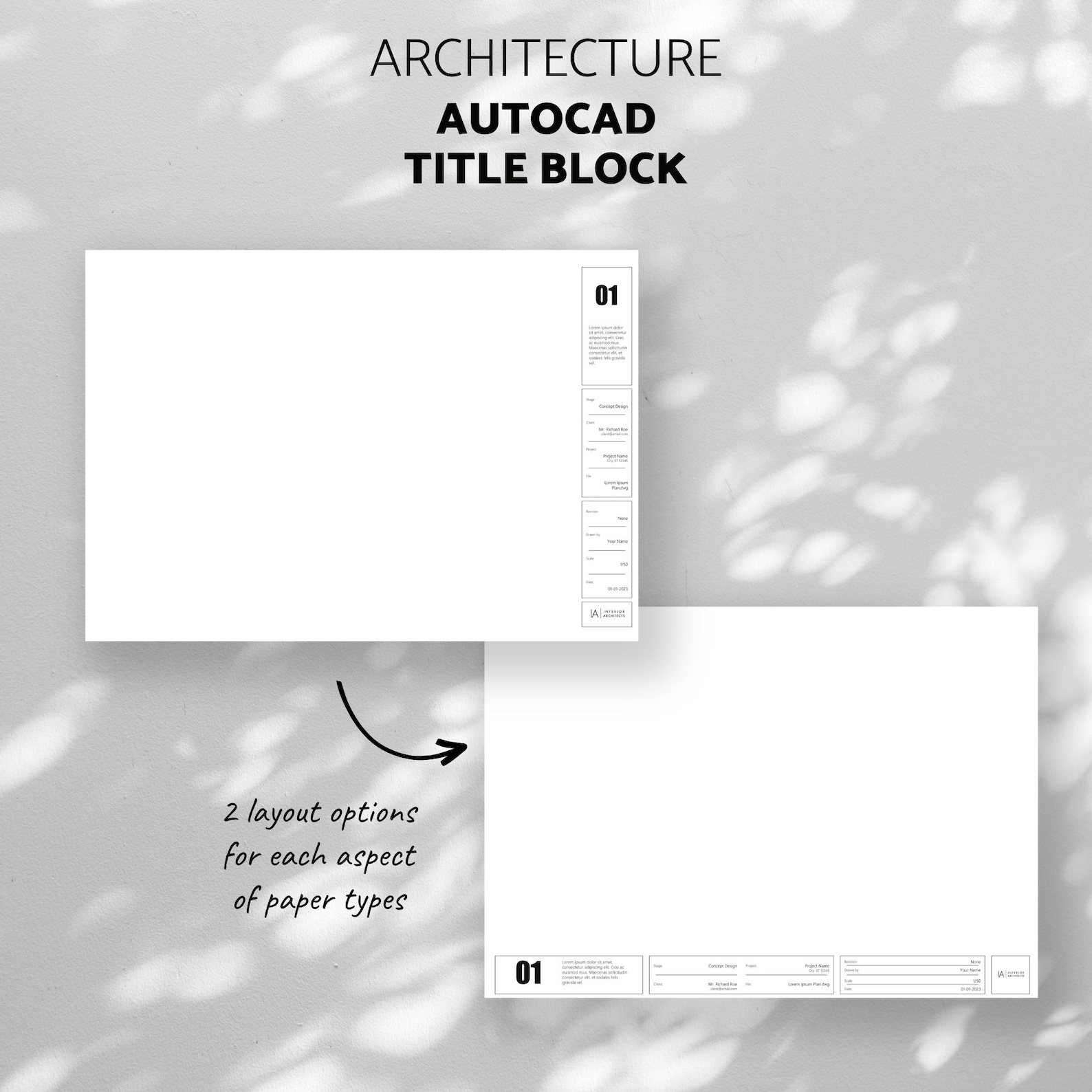 Interior Architect Title Block Templates Bundle | Autocad Title Block ...