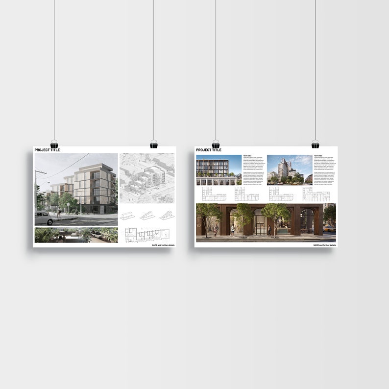 Architecture Presentation Board Templates | Canva A2 Presentation Board ...