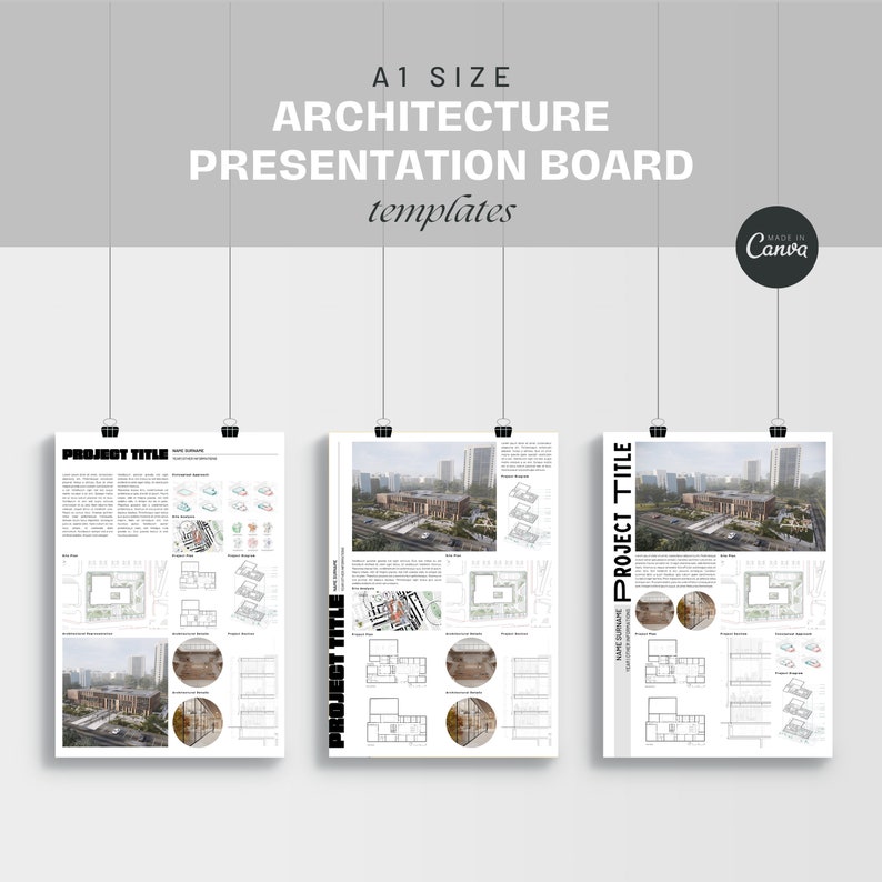 Architecture Presentation Board Templates Canva A1 Presentation Board ...