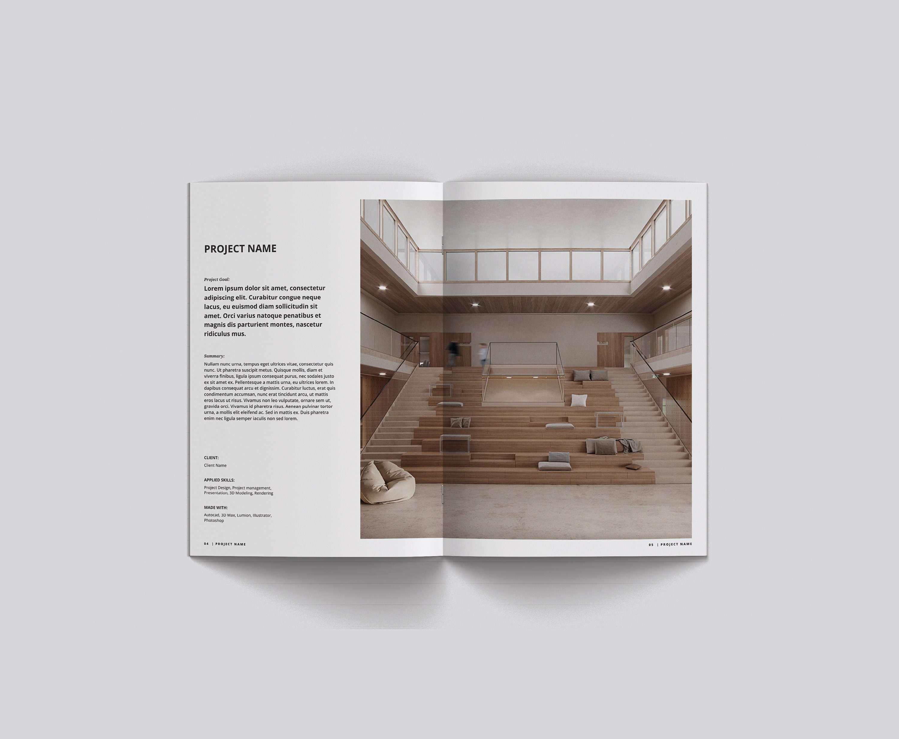 Minimalist A4 Portfolio Template | Canva Architecture Portfolio ...