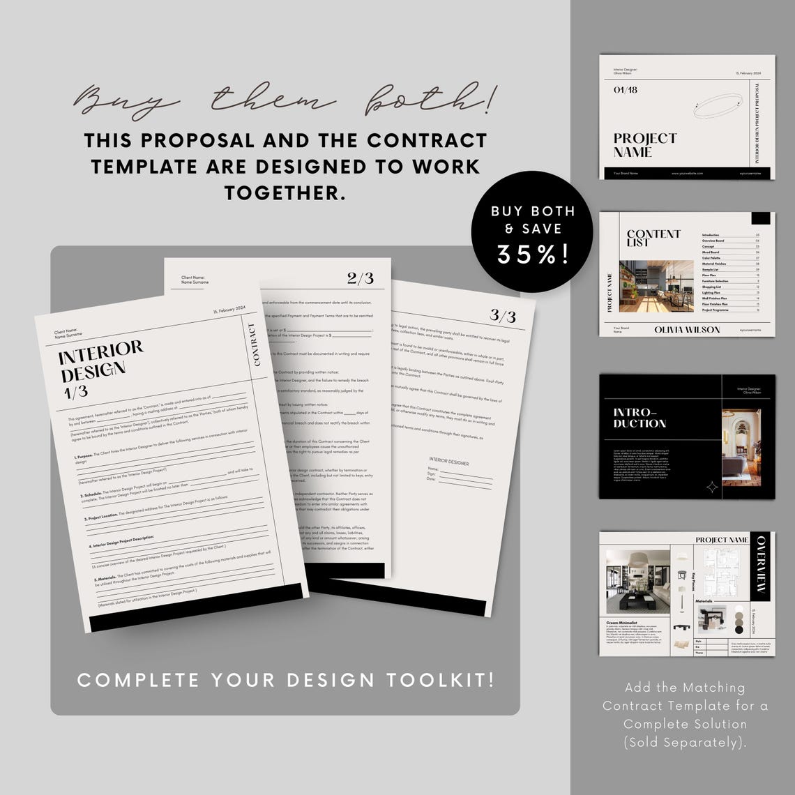 Interior Design Project Proposal Template | Mood Board, Shopping List ...