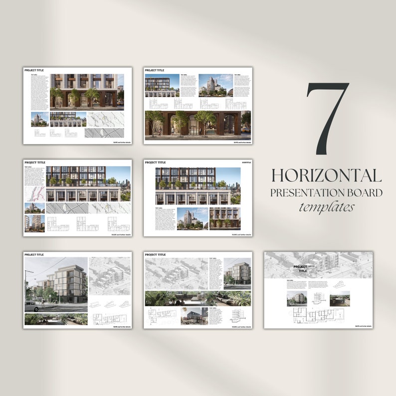 Architecture Presentation Board Templates Canva A1 Presentation Board Layout Template Etsy