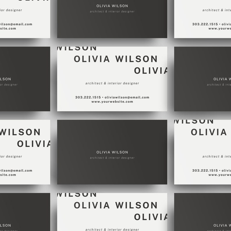 Architect Business Card Canva Template | Custom Business Card Template ...