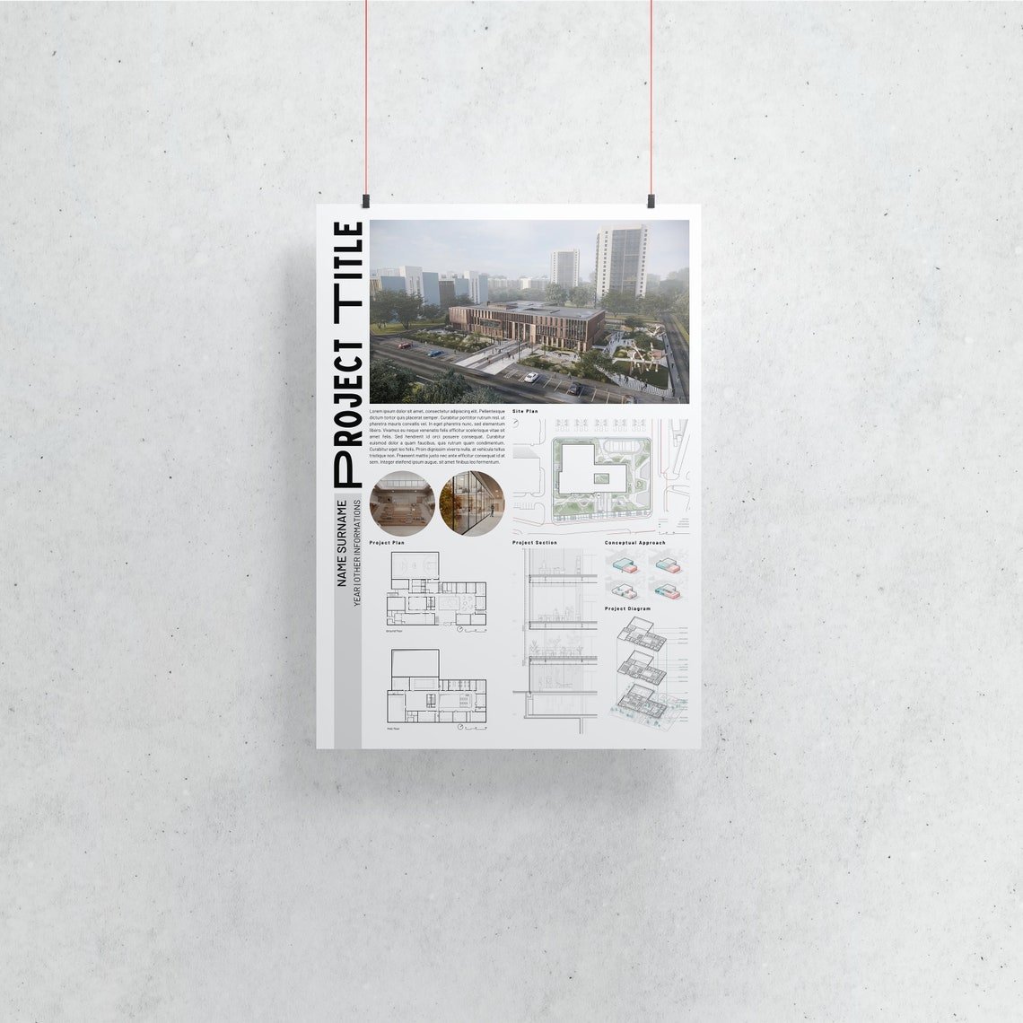 Architecture Presentation Board Templates Photoshop And Indesign A1 Presentation Board Layout 