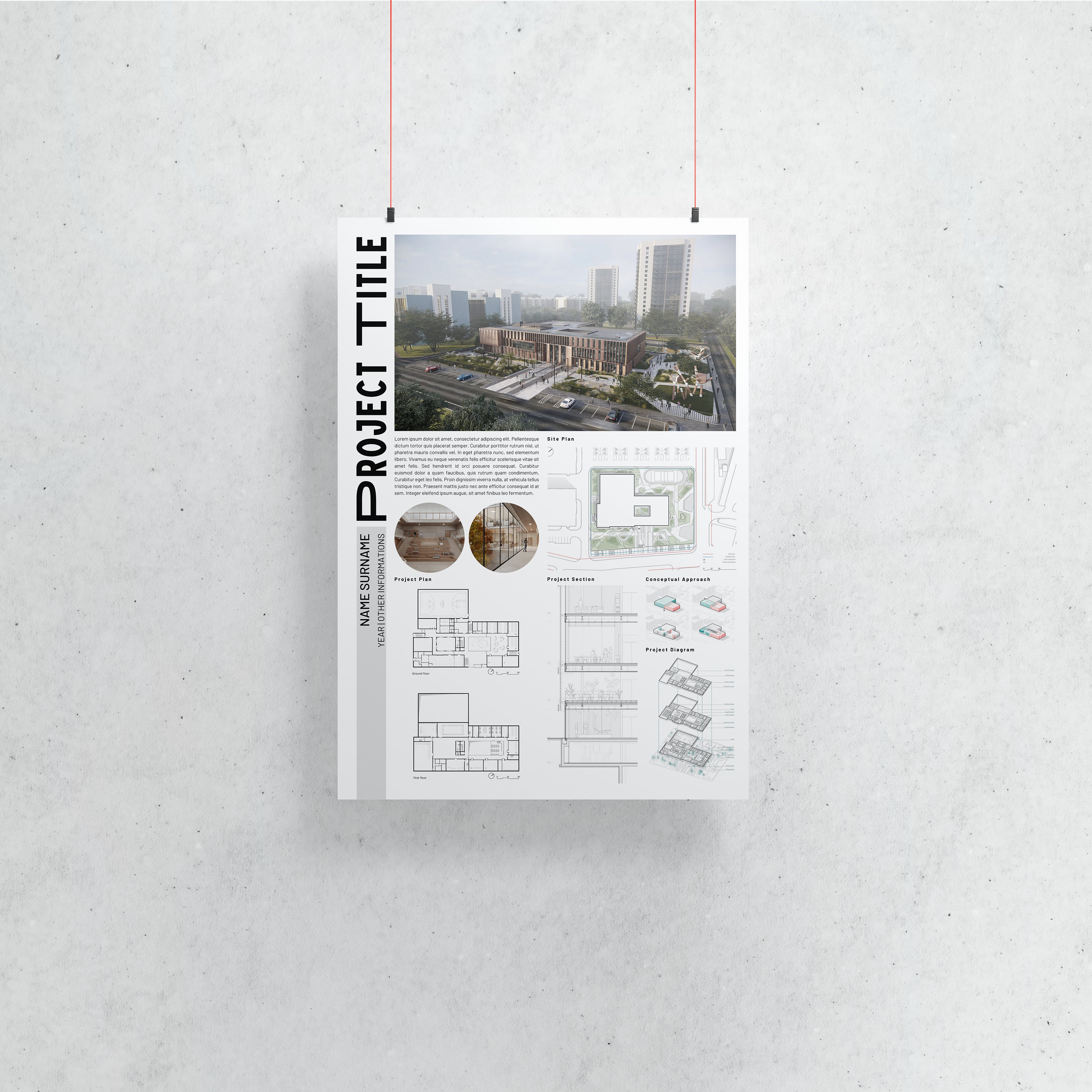 Architecture Presentation Board Templates | Photoshop & Indesign A1 ...